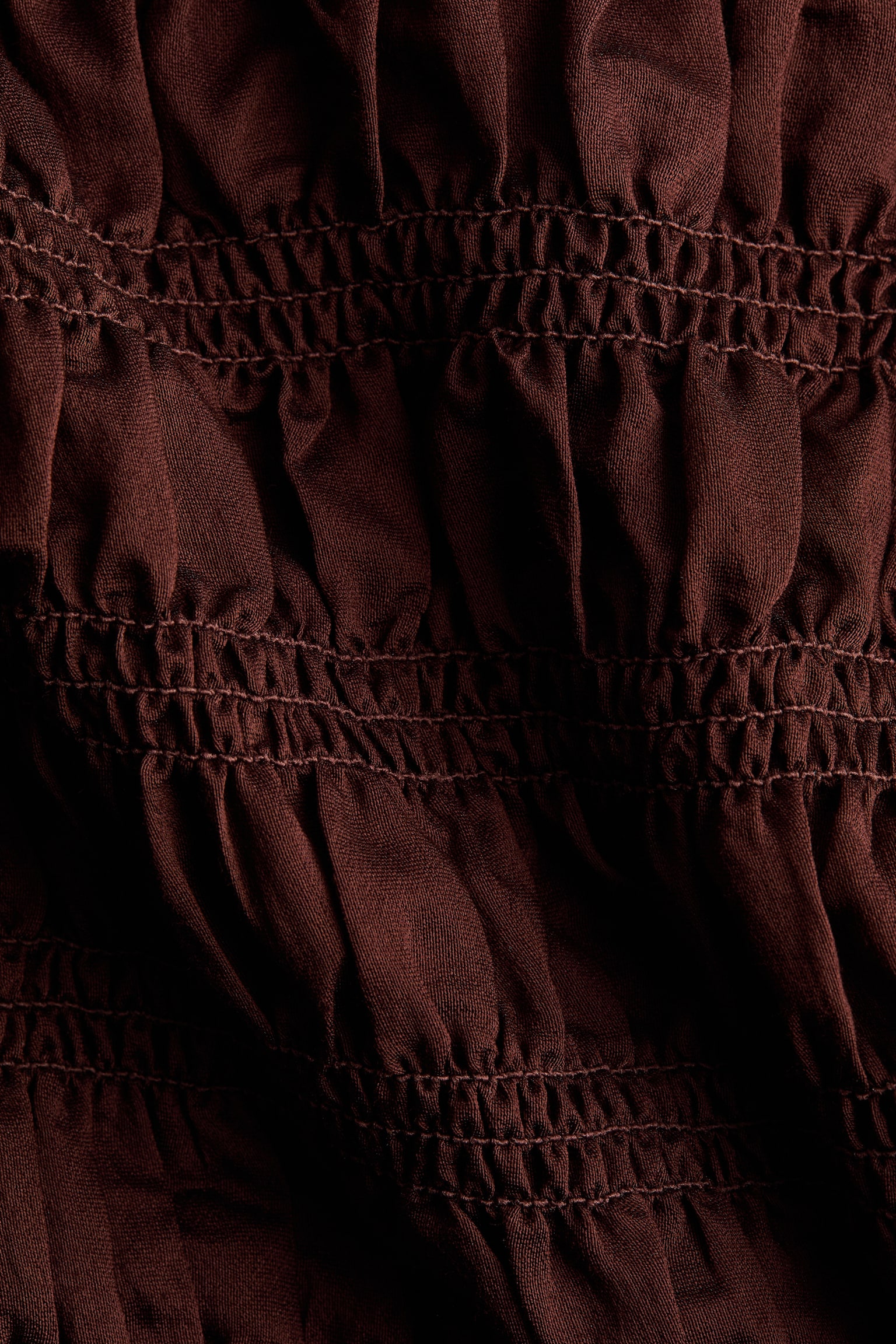 Smocked top - Rust brown - Ladies | H&M US