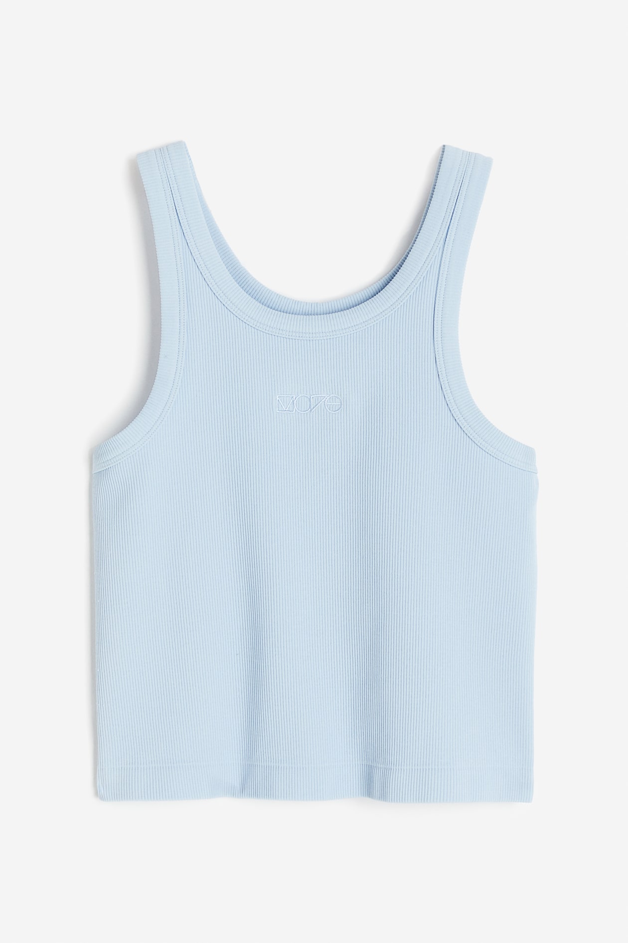 Women's Light blue Seamless Sports Cropped Tank Top in DryMove™ | H&M US