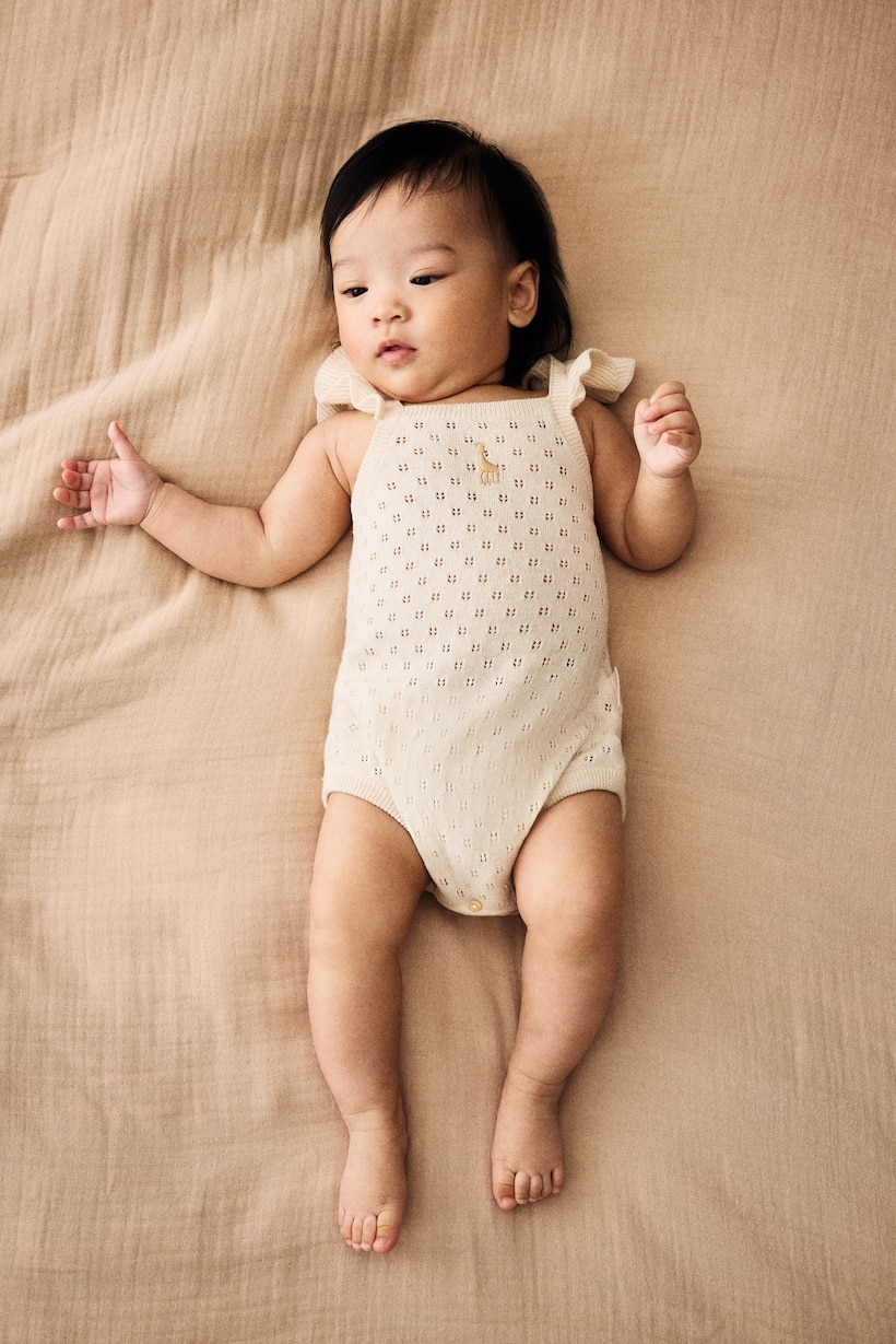 Pointelle-Knit Romper Suit - Cream - Kids | H&M US