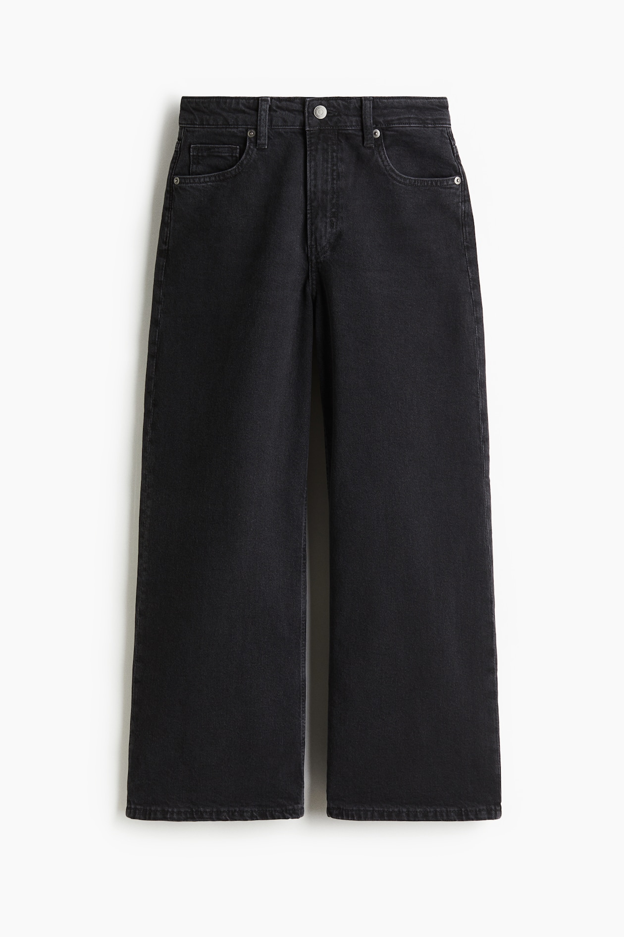 High Rise Wide-cut Jeans - Black - Ladies | H&M US