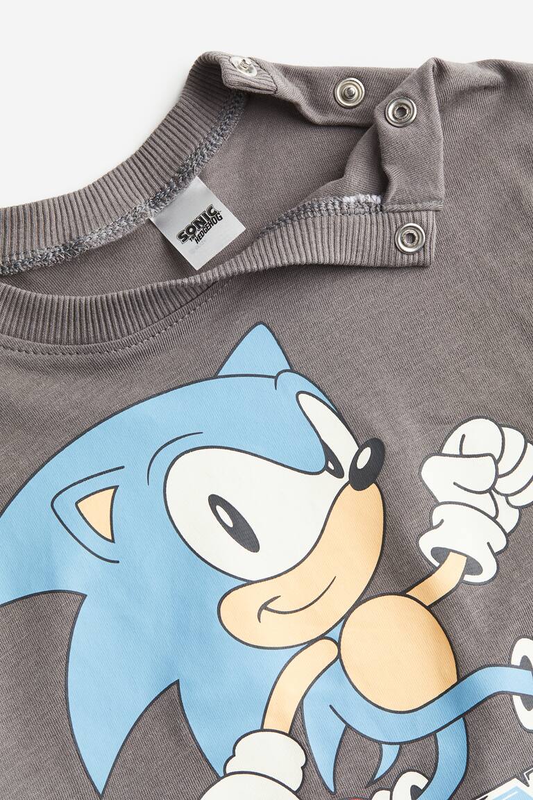 Gray/Sonic the Hedgehog 2-piece Printed Set for kids | H&M US