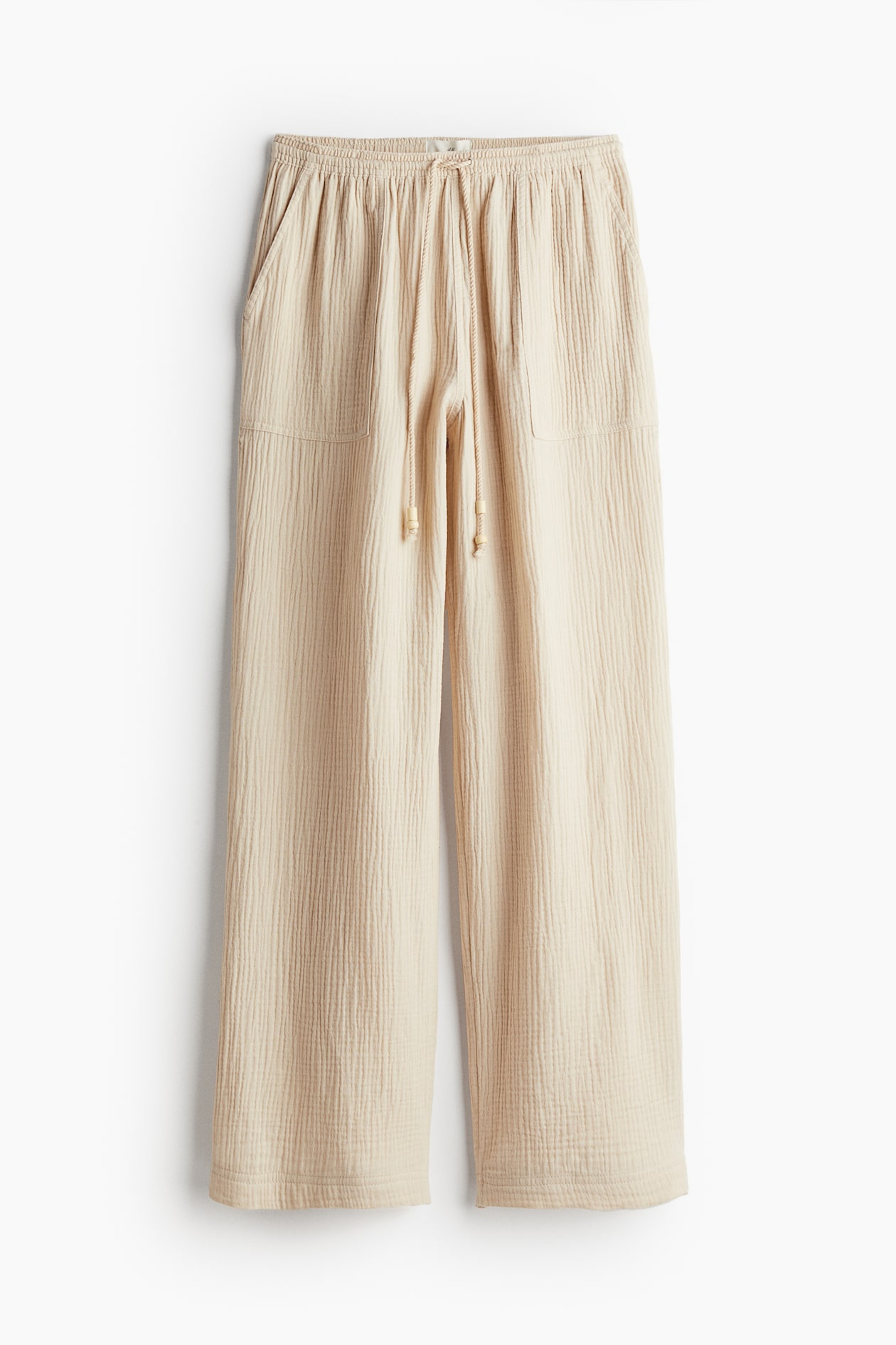 Women's Light beige Muslin Pull-on Pants | H&M CA