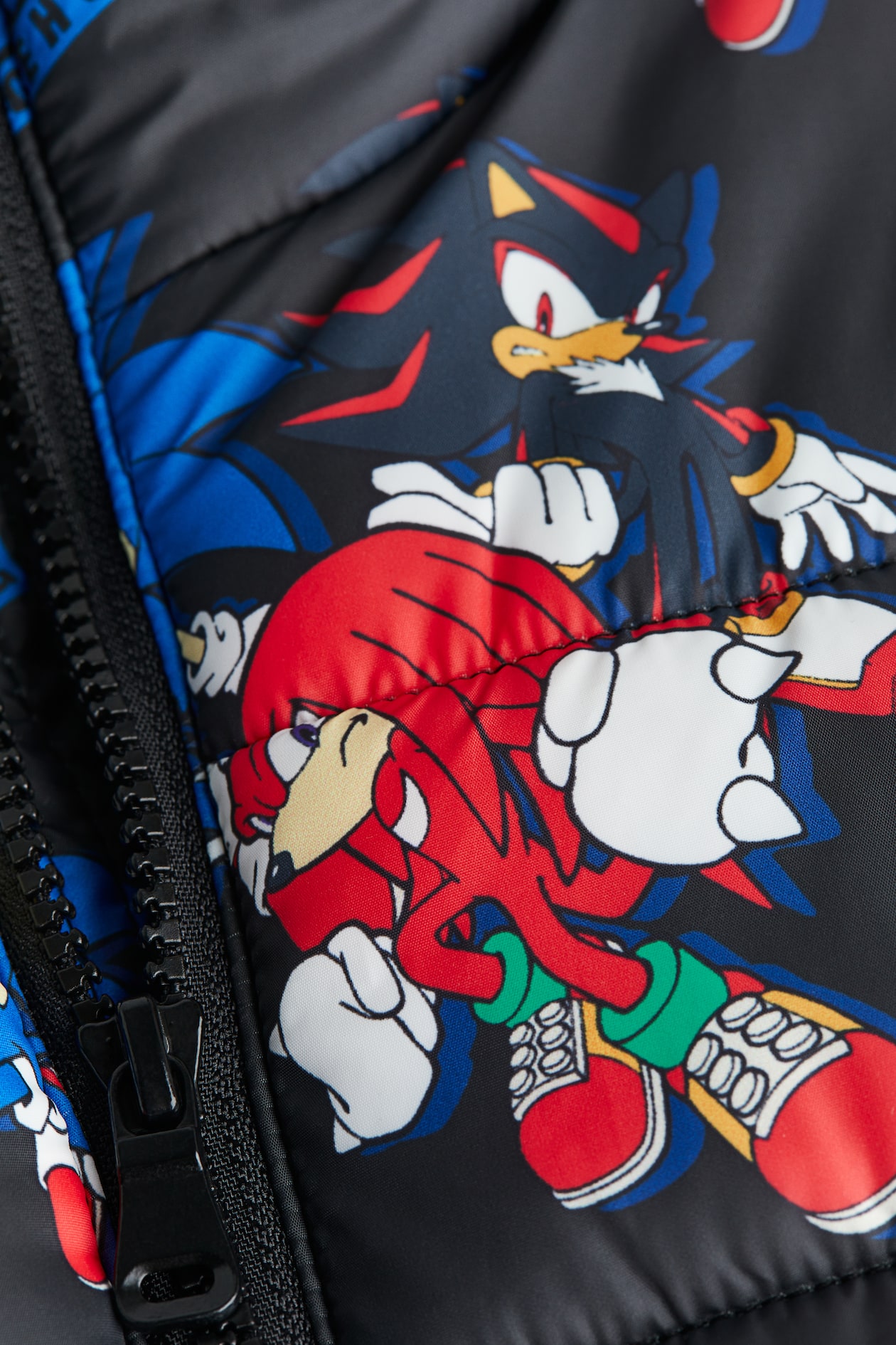 Printed Puffer Vest - Black/Sonic the Hedgehog - Kids | H&M US