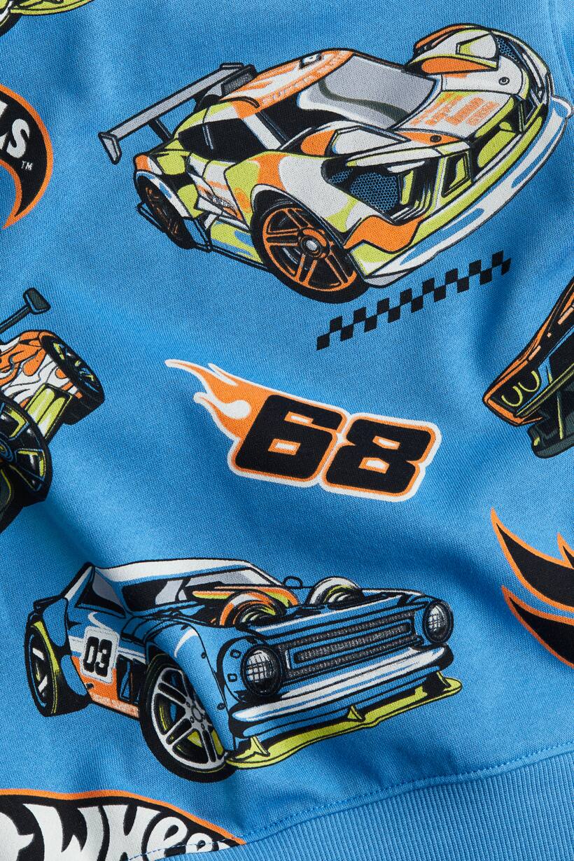 Capuchonsweater met print - Blauw/Hot Wheels - KINDEREN | H&M NL
