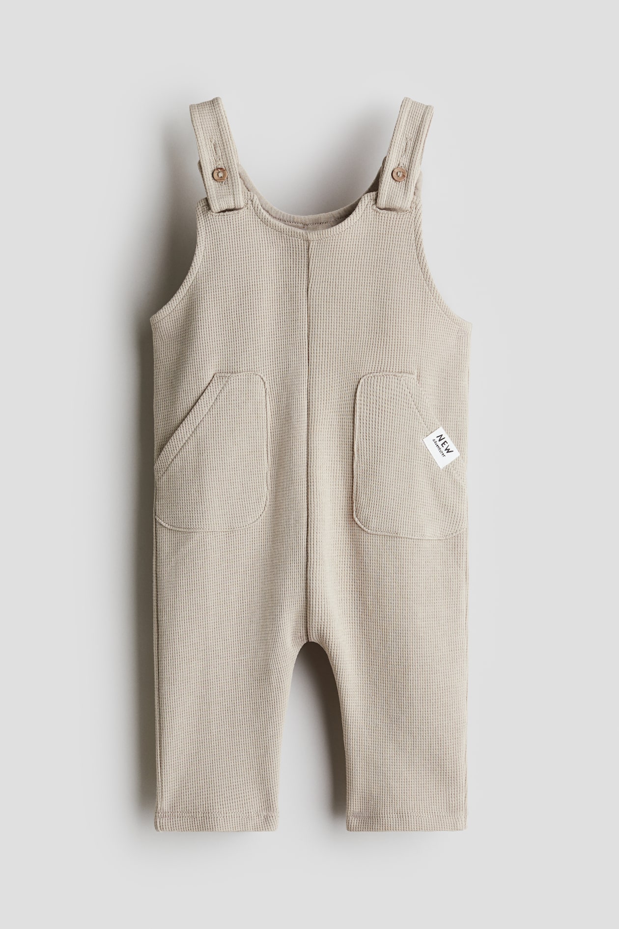 Waffled Jersey Overalls - Beige - Kids | H&M US