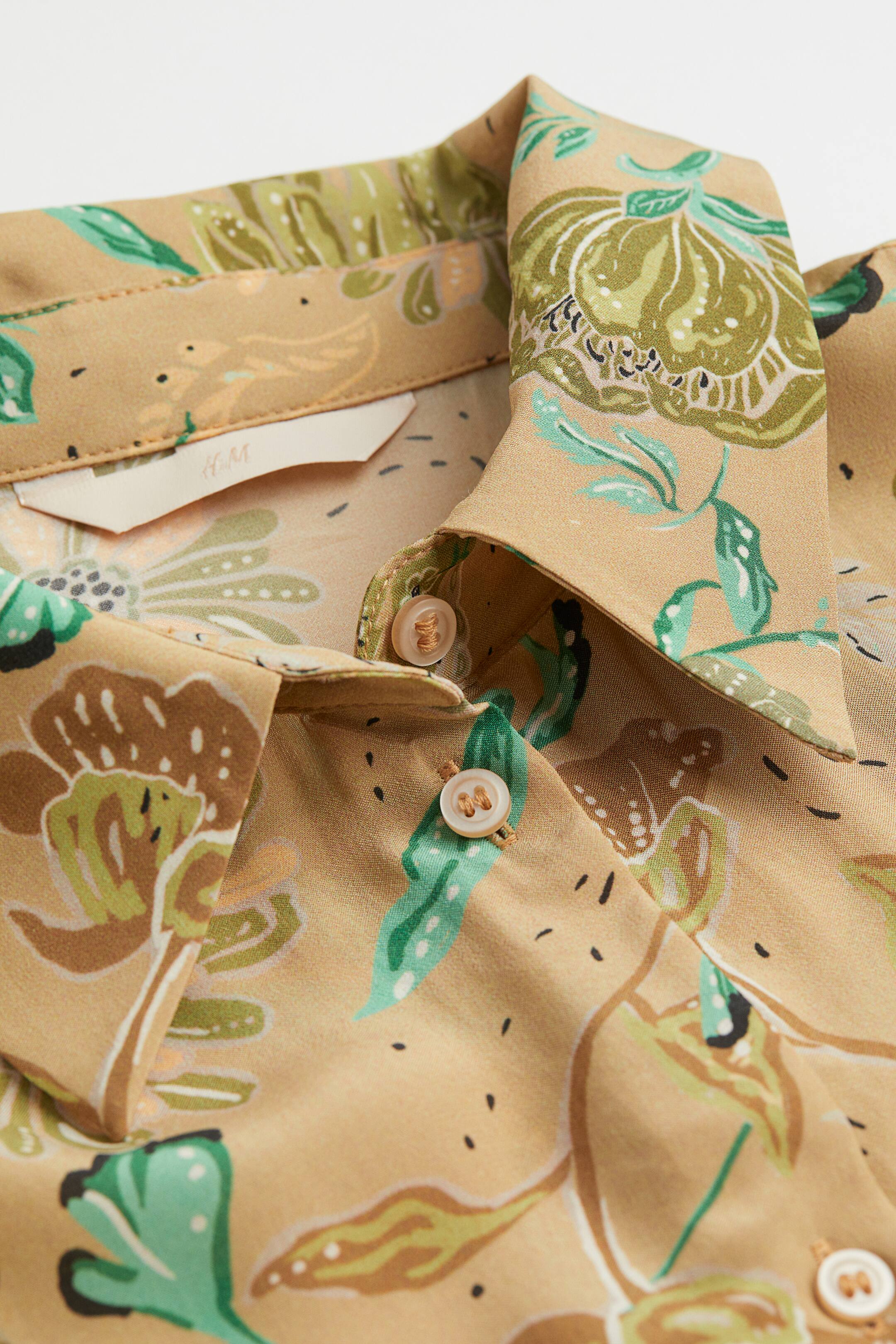 Patterned Shirt - Beige/Patterned - Ladies | H&M CA