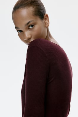 Pijama acanalada - Borgoña - Ladies | H&M MX