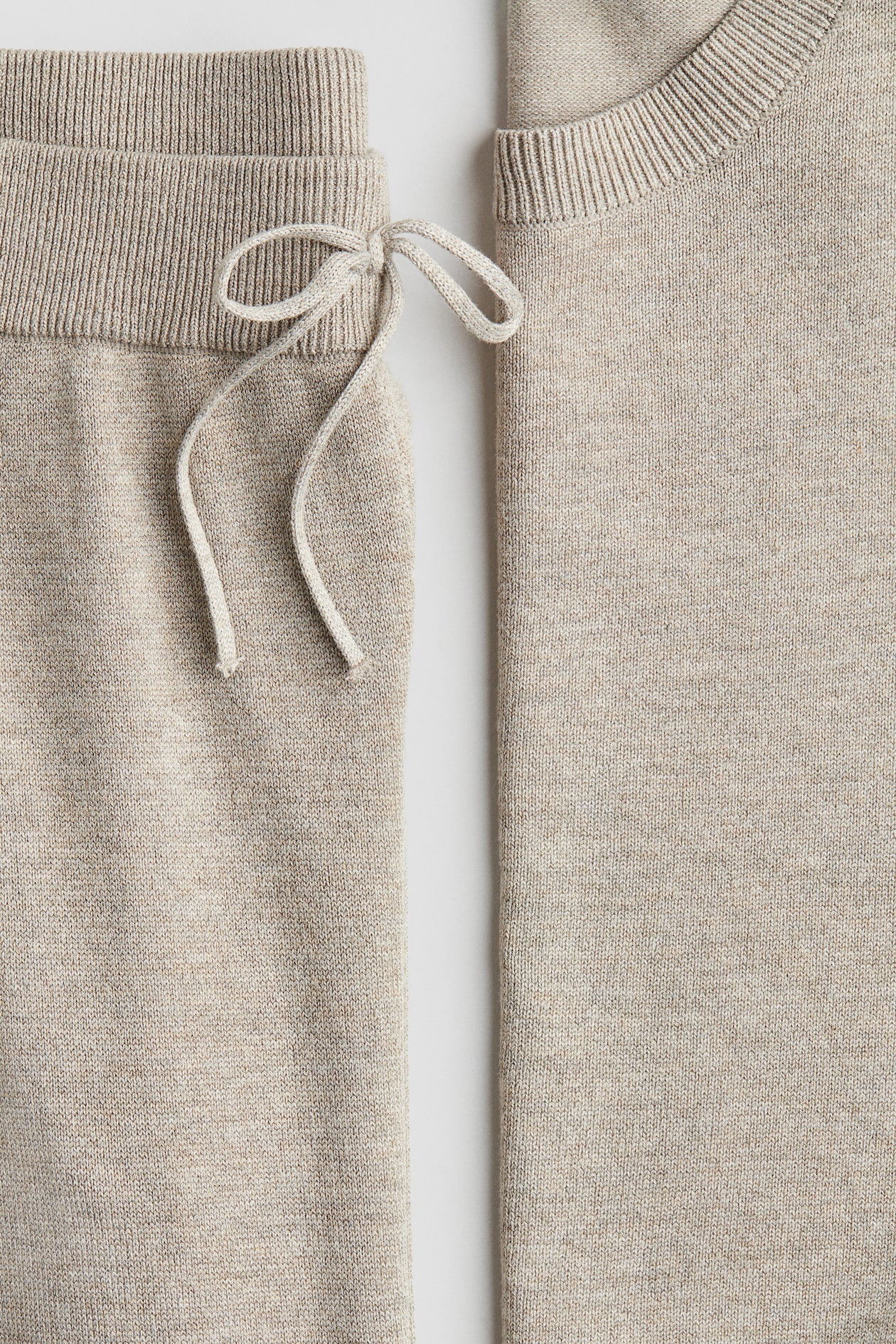 Light beige marl 2-piece fine-knit set for kids | H&M GB