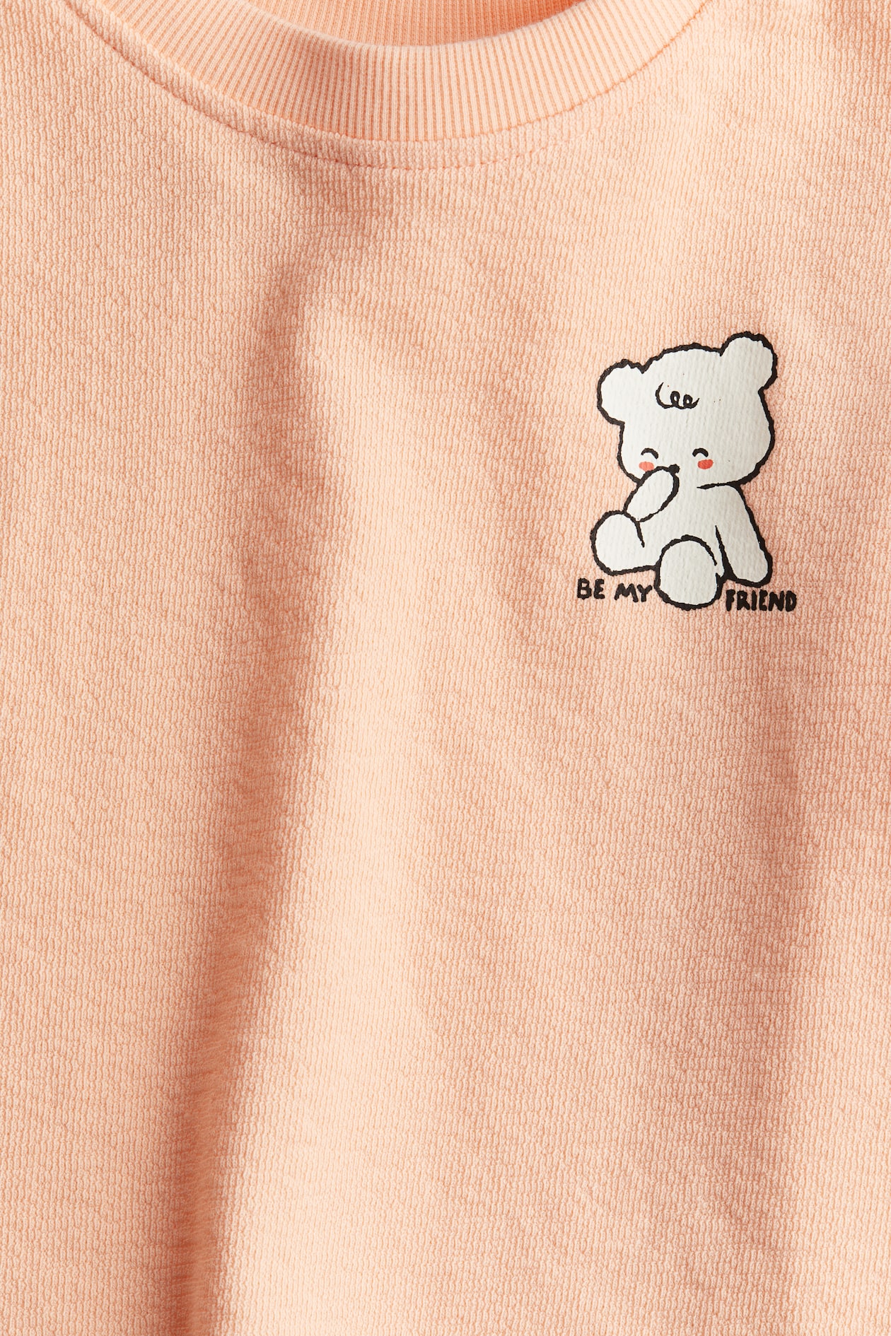 Boxy Top - Peach/teddy bear - Kids | H&M US