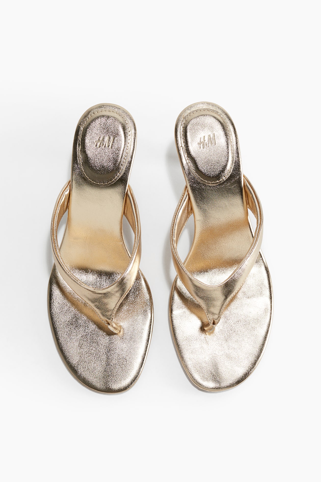Women's Gold-colored Heeled Sandals - Mid Heel | H&M CA