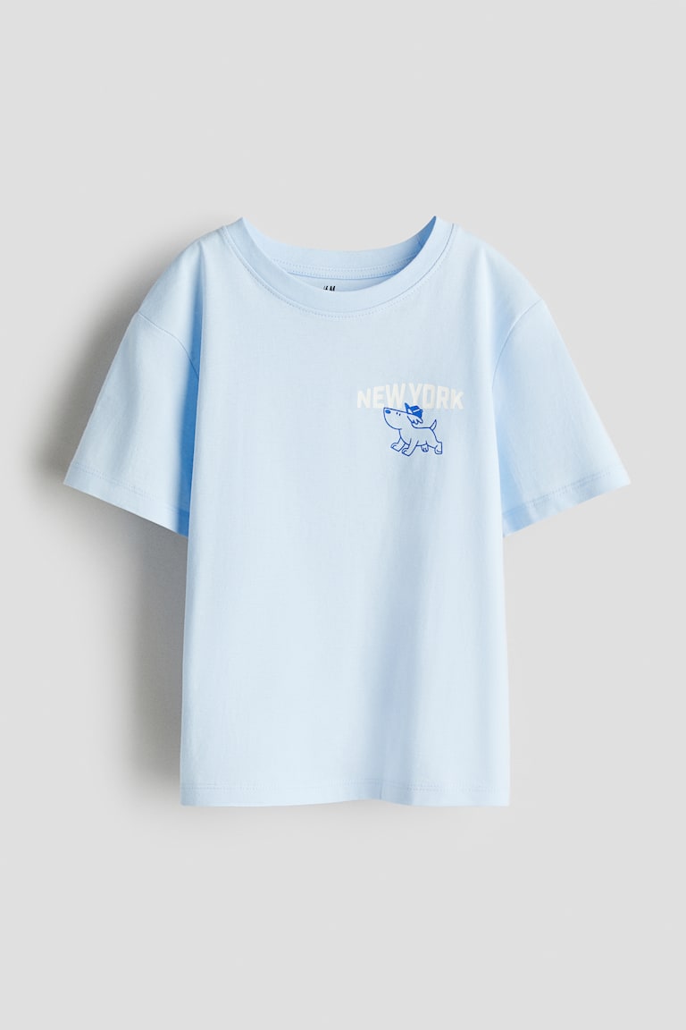 Light blue/New York Printed Cotton T-Shirt for kids | H&M US