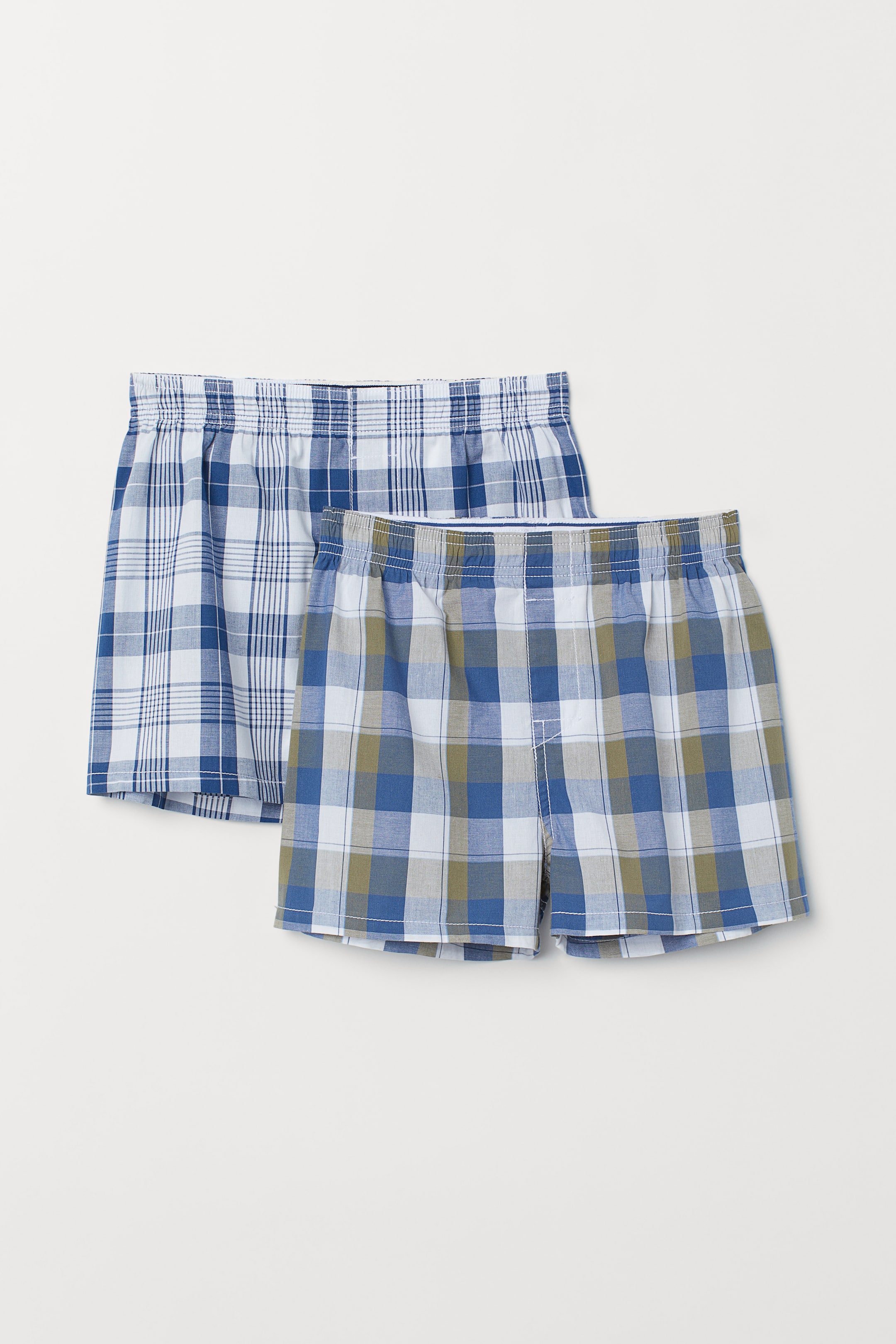 2-pack boxer shorts - Blue/White checked - Kids | H&M IN