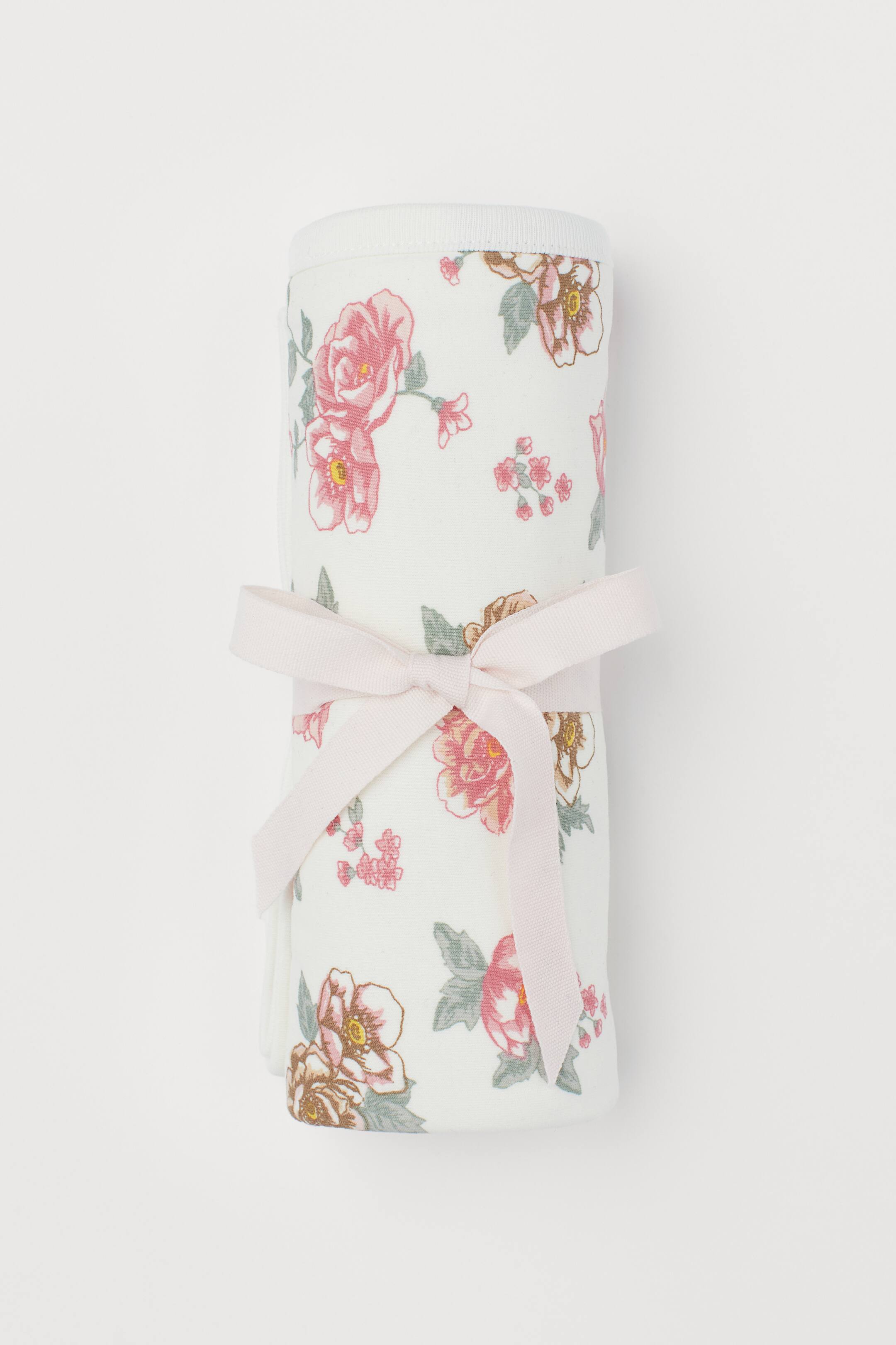 Cotton Baby Blanket - White/floral - Kids | H&M CA