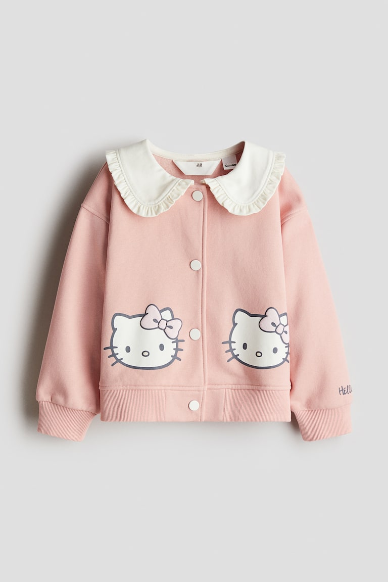 Pink/Hello Kitty Printed Sweatshirt Cardigan for kids | H&M US