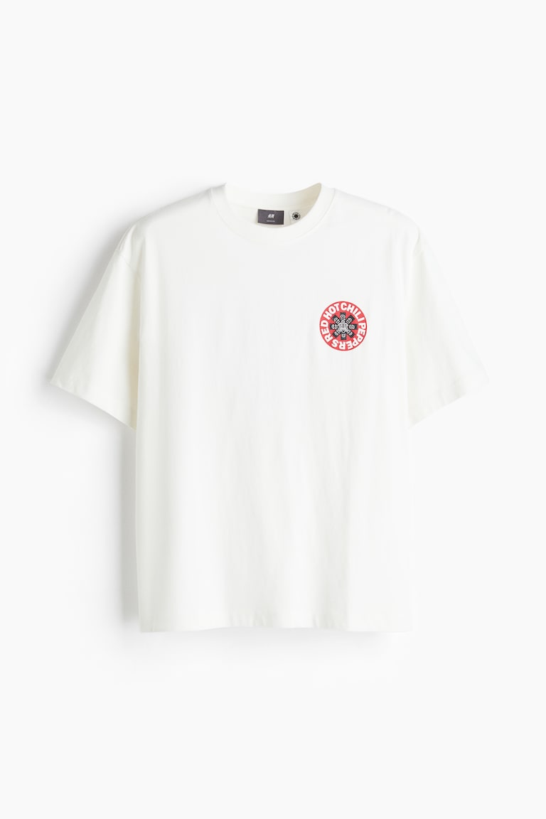 Playera Loose Fit - Blanco/Red Hot Chili Peppers - Men | H&M MX