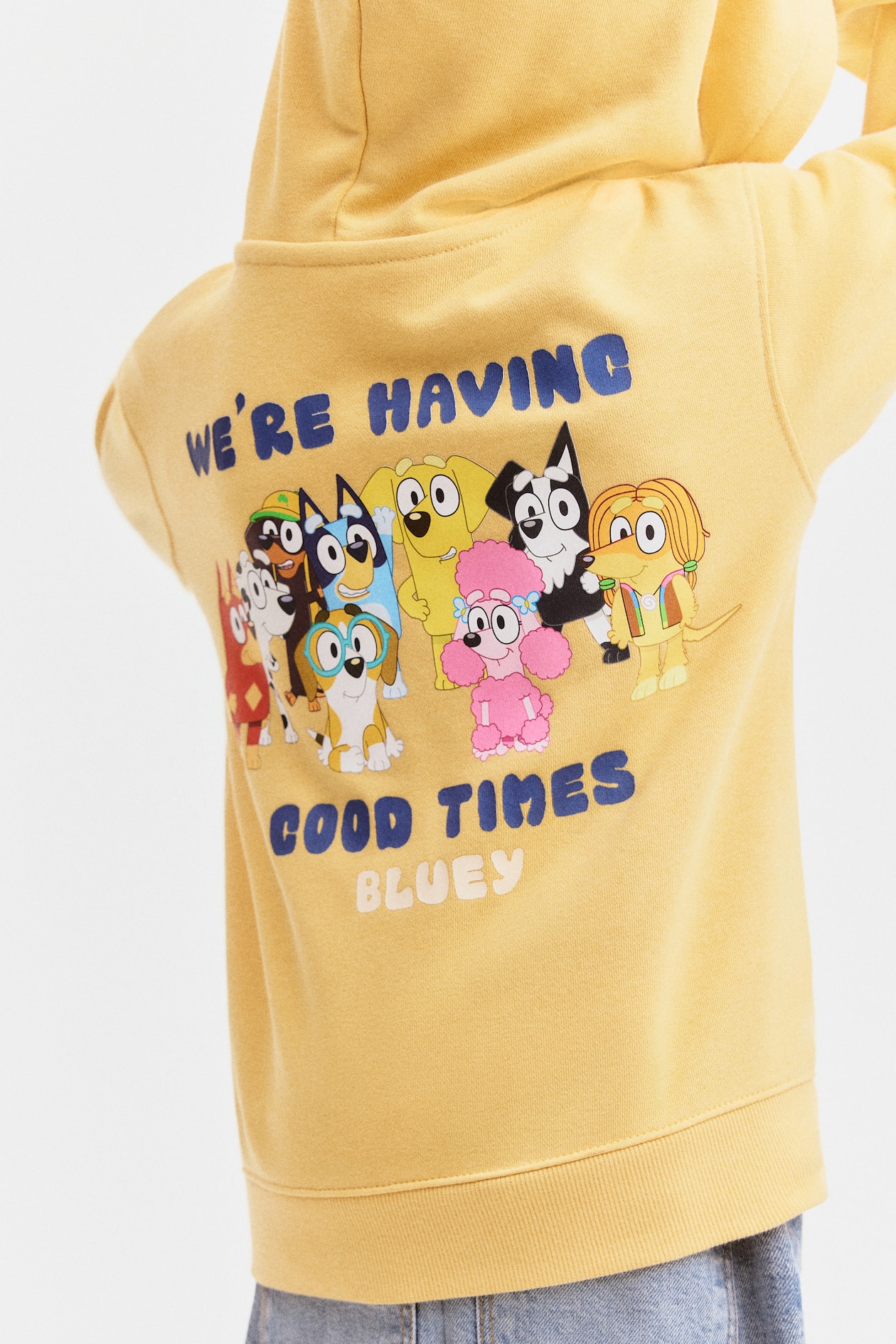 Printed Hooded Jacket - Yellow/Bluey - Kids | H&M US