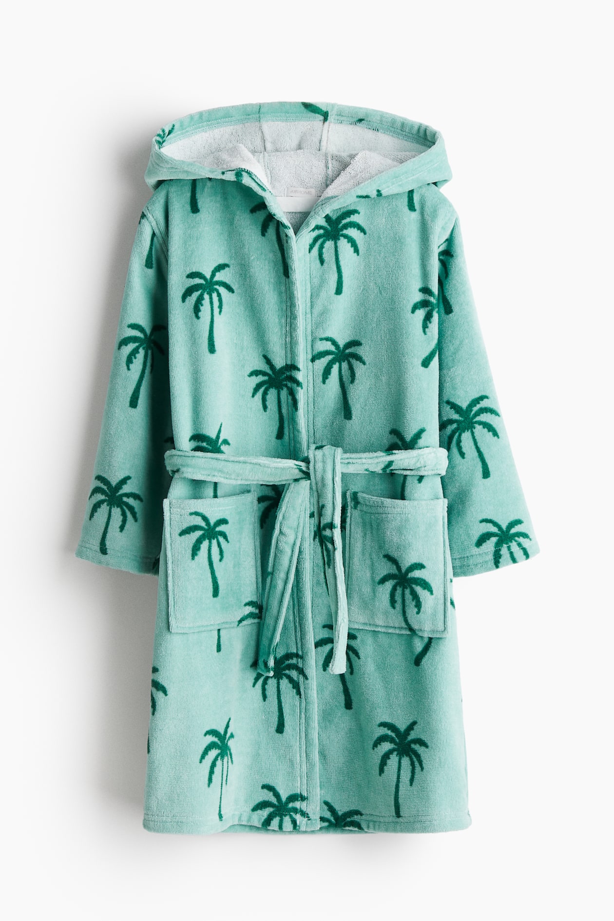 Halat de casă din frotir de bumbac - Turcoaz/palmieri - HOME | H&M RO