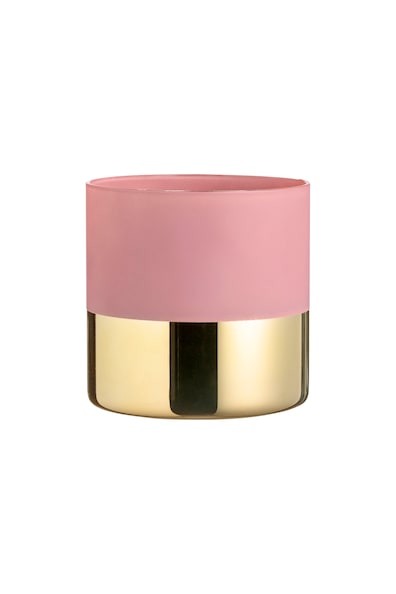 Small glass plant pot - Powder pink/Gold-coloured - Home All | H&M GB