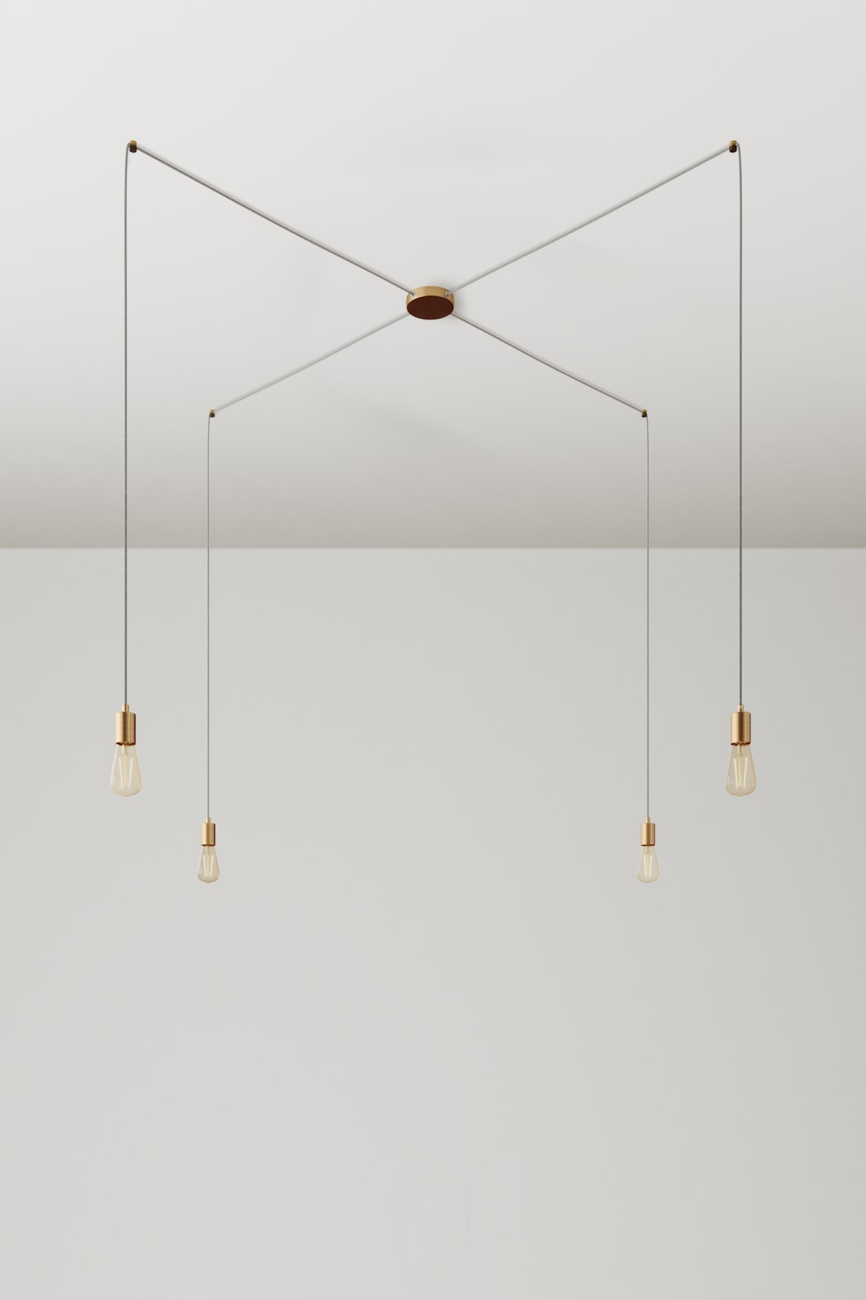 Suspension Spider Avec 4 Ampoules - Cuivre Satiné - Creative-Cables ...