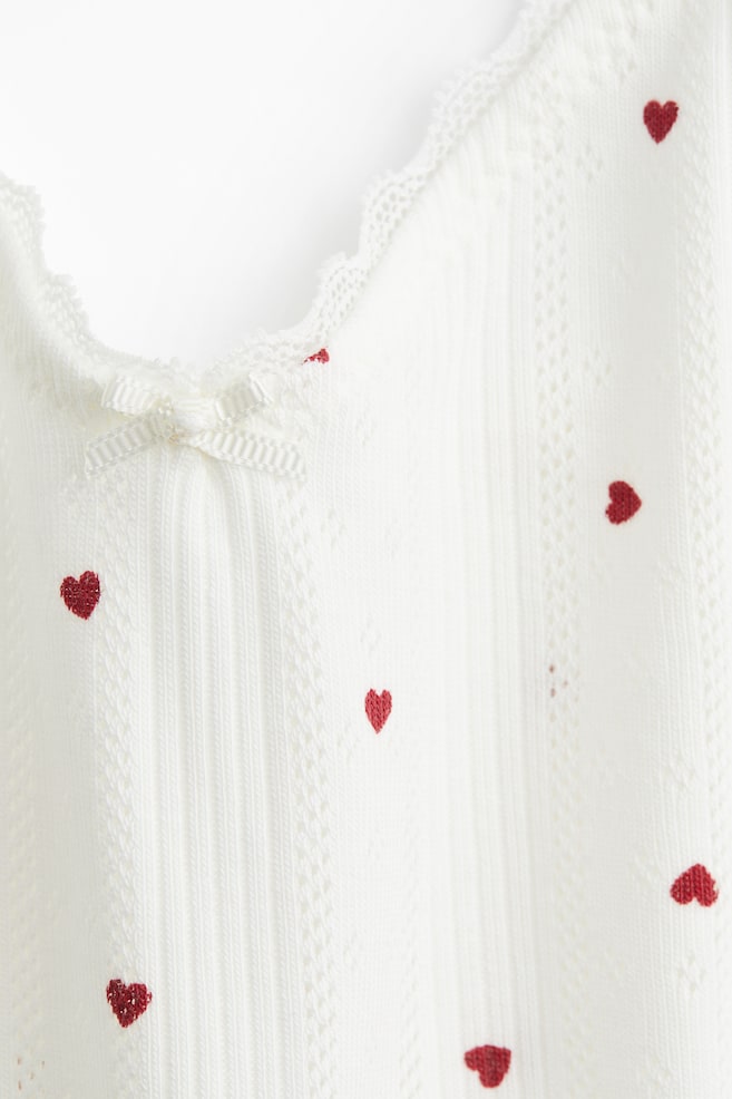 Women's White/Hearts Pointelle strappy top | H&M IN