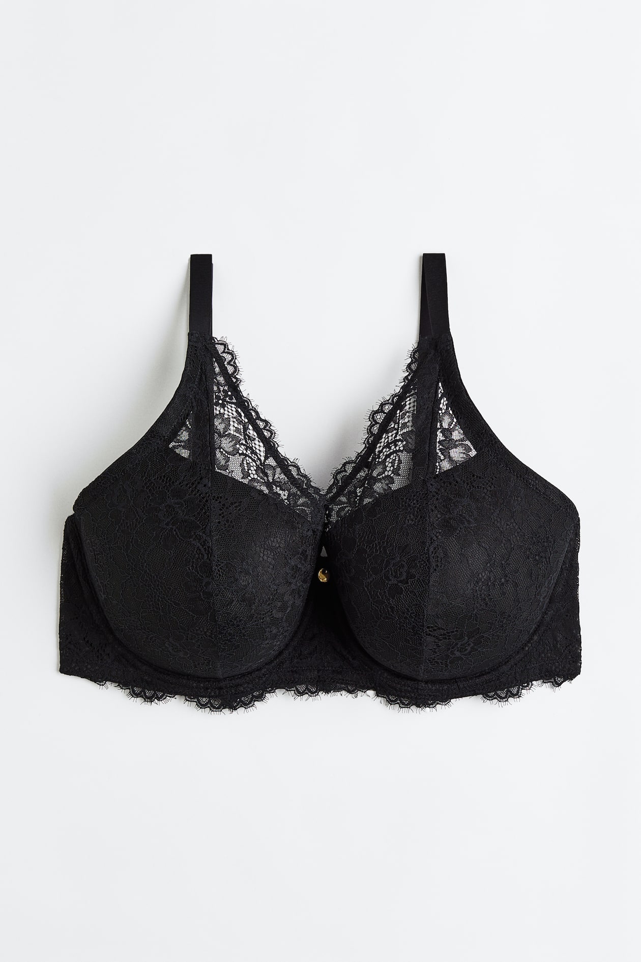 H&M+ Padded underwired lace bra - Black - Ladies | H&M GB