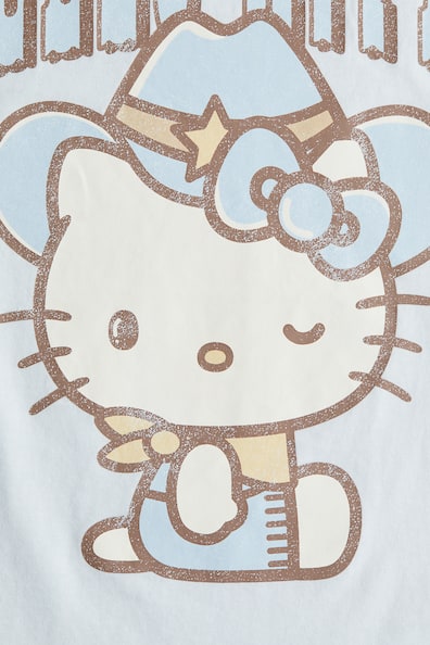 Printed Cotton T-Shirt - Light blue/Hello Kitty - Kids | H&M US