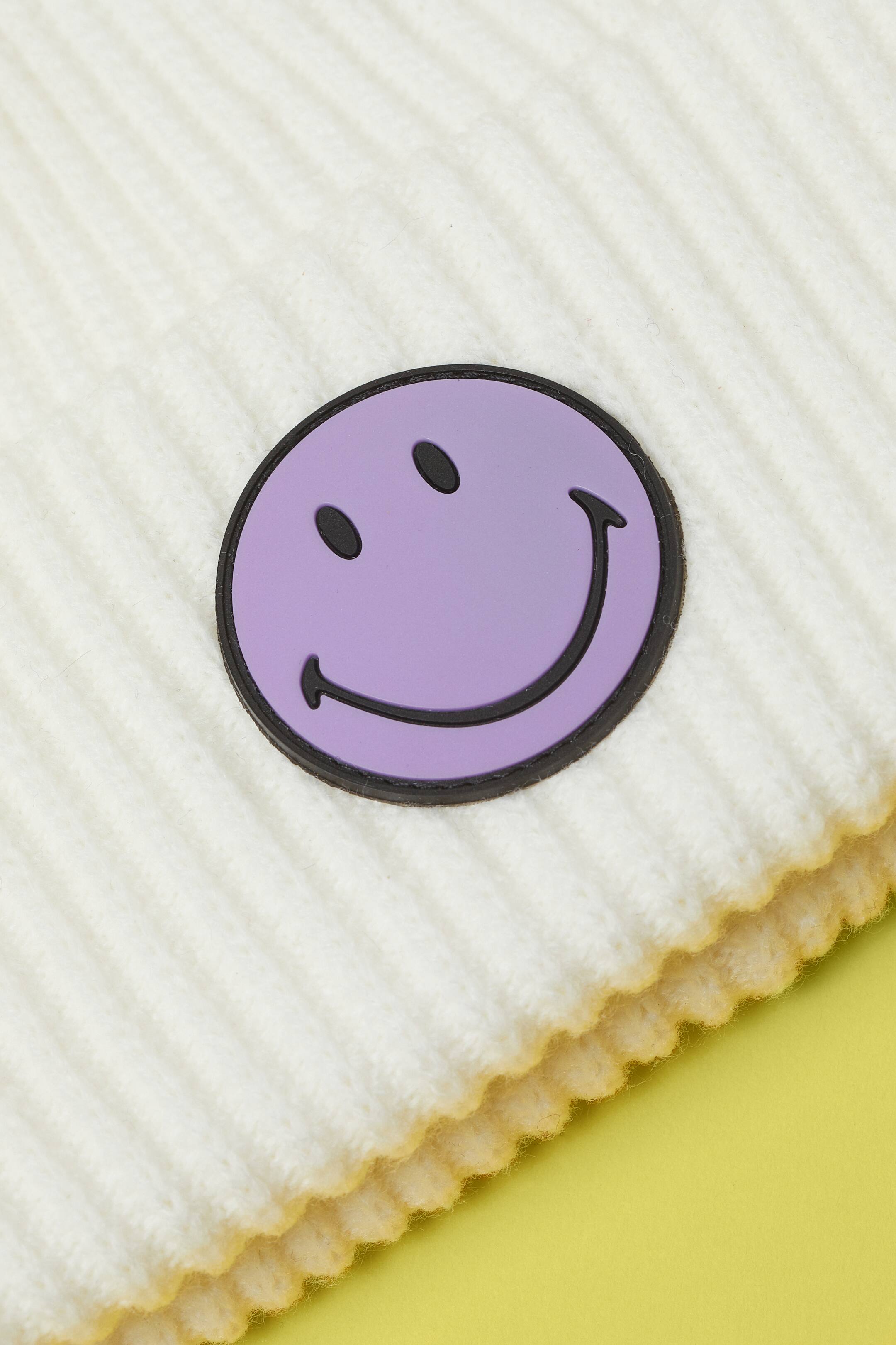Ribbed hat - White/Smiley® - Ladies | H&M IE