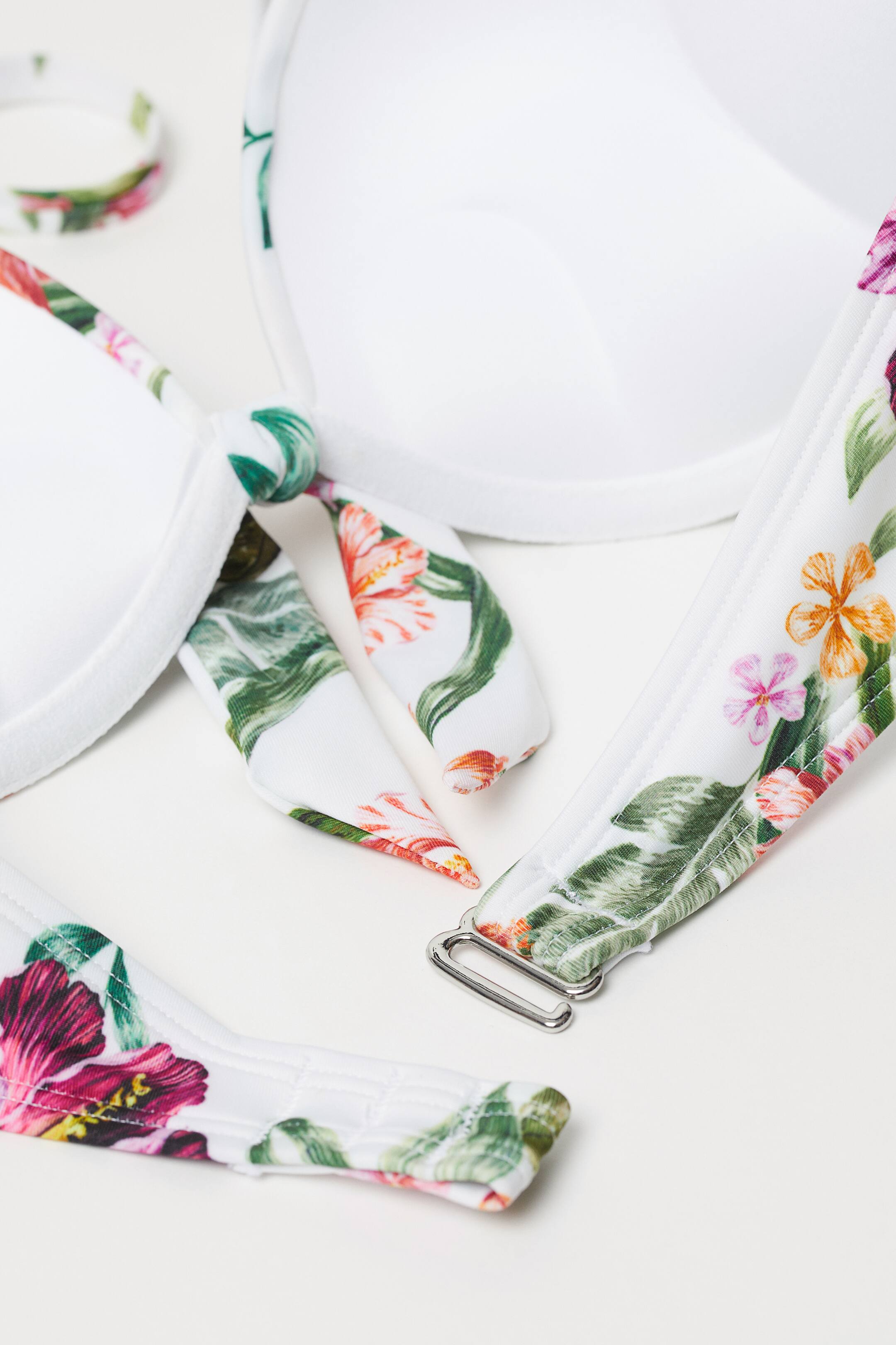 Bikini-bh med super push up - Vit/Blommig - DAM | H&M SE