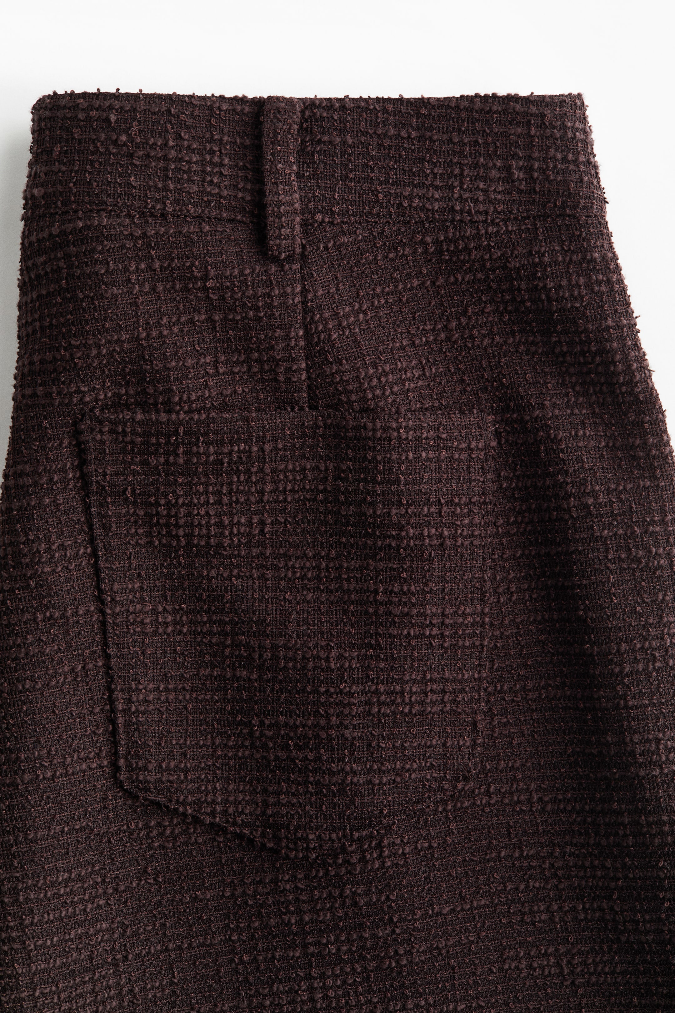 Women's Dark brown Wide-Leg Bouclé Pants | H&M CA