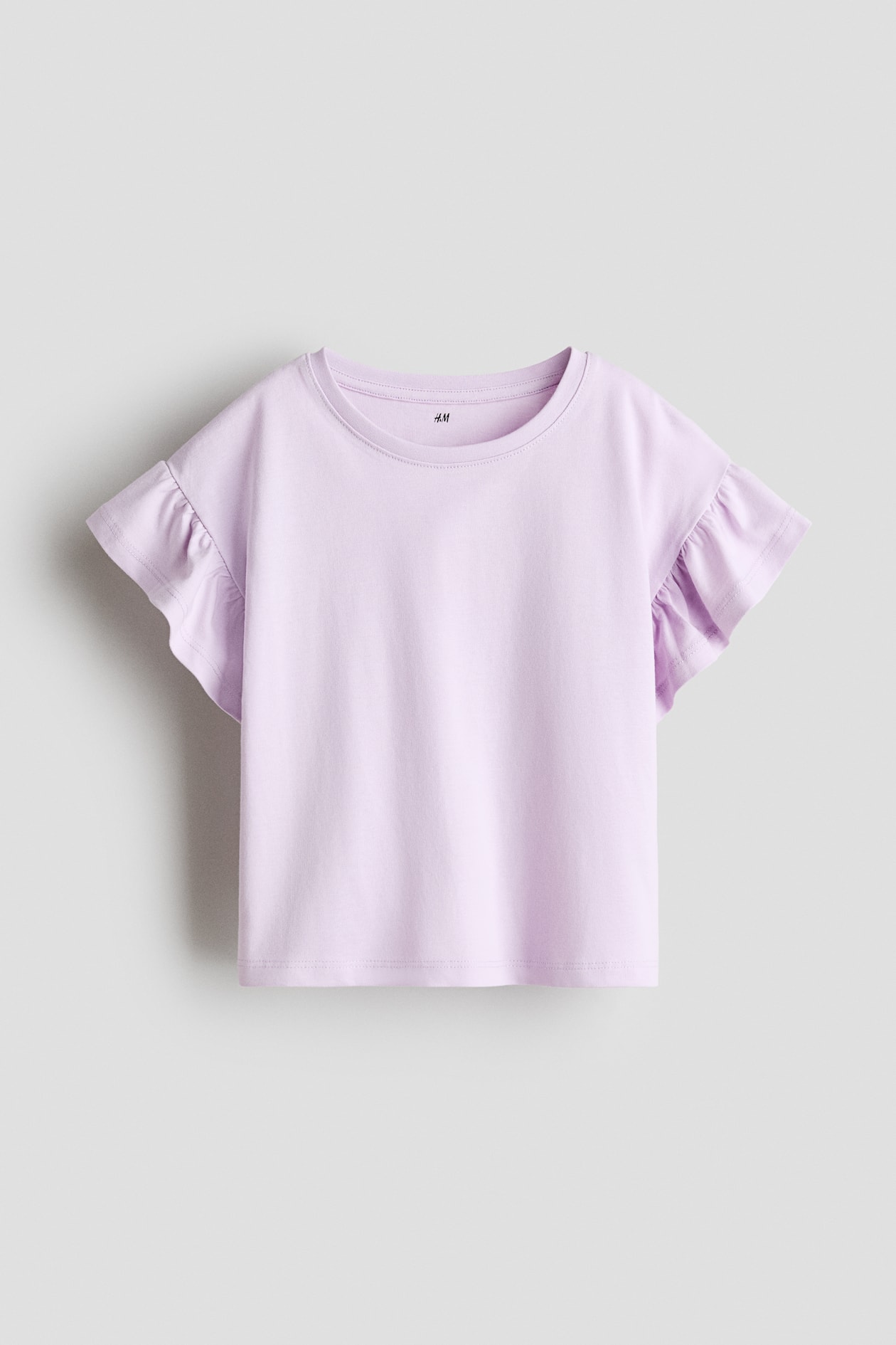 Light purple Flutter-Sleeve Cotton Top for kids | H&M CA