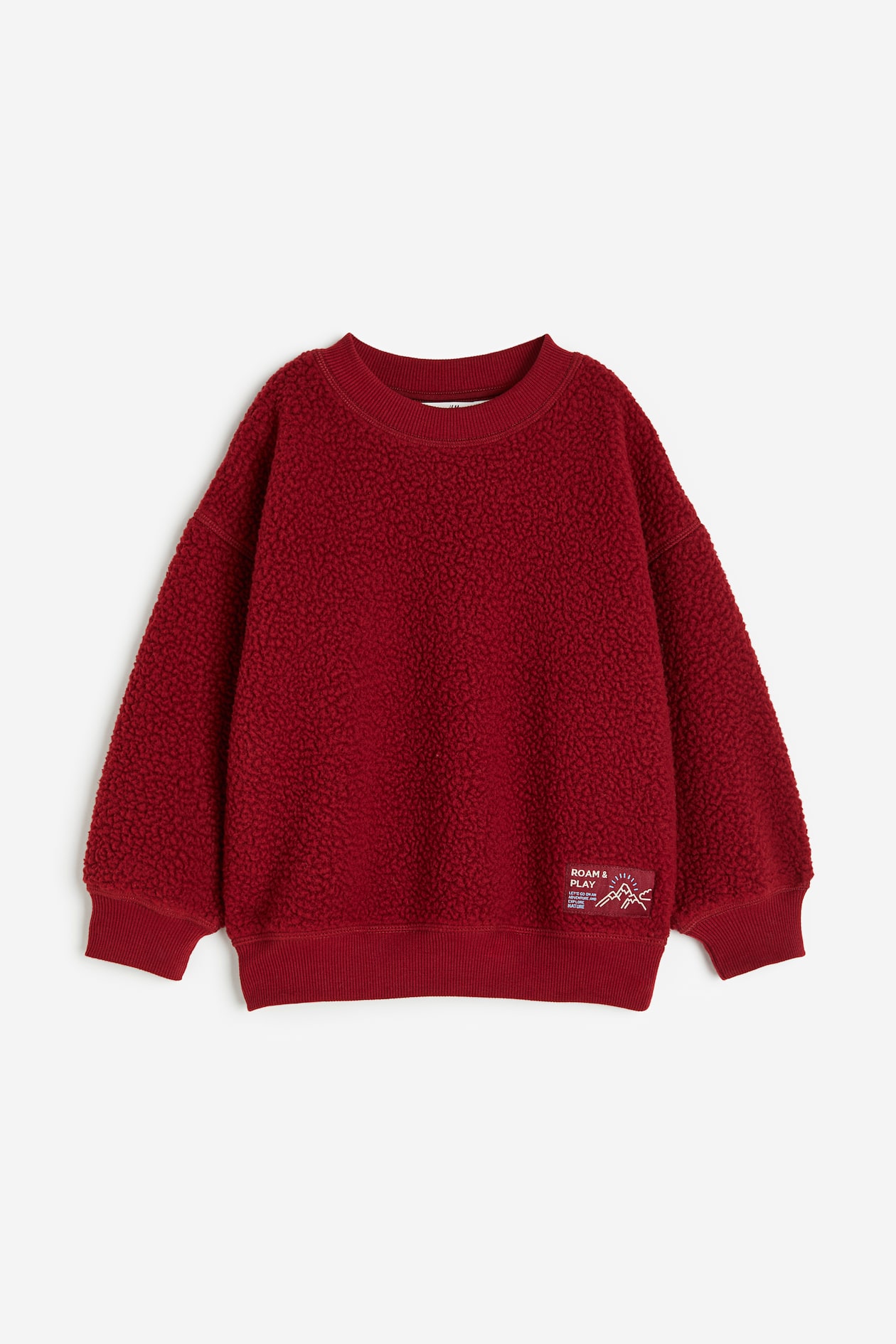 Oversized Teddy Fleece Sweatshirt - Dark red - Kids | H&M US