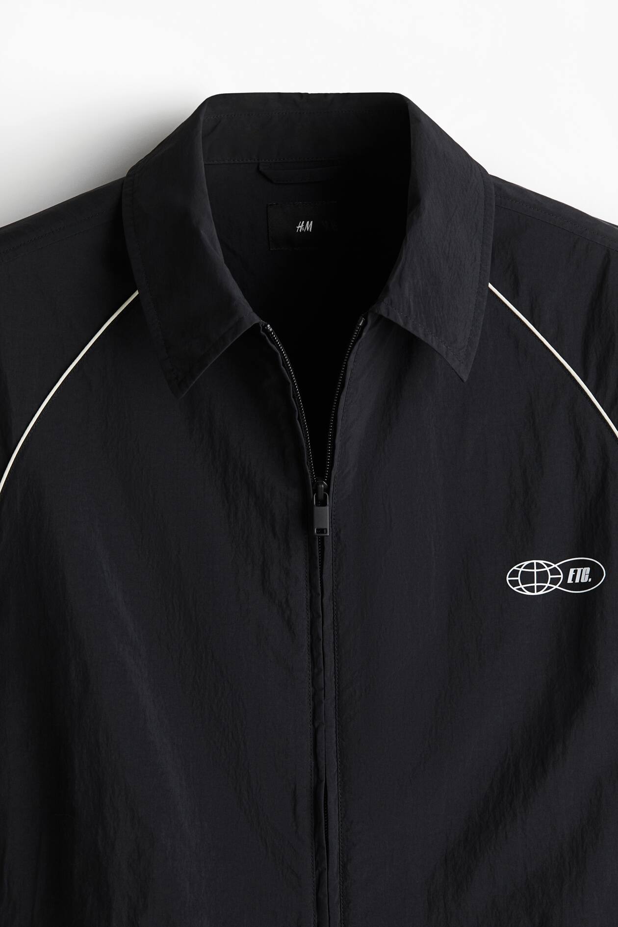 Loose-Fit Nylon Shirt with Zipper - Black/Etc. - Men | H&M PH