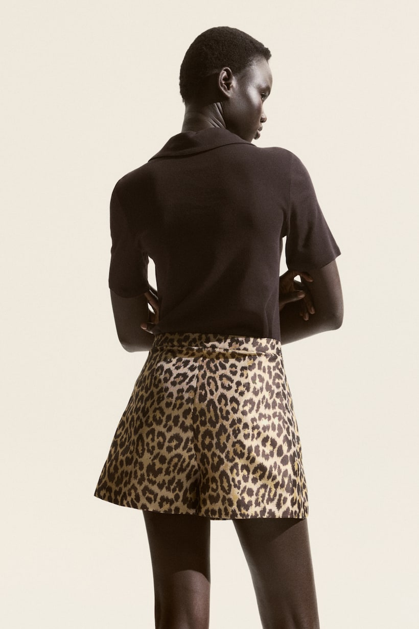 Suknja-šorts na preklop - Bež/leopard dezen - Ladies | H&M RS