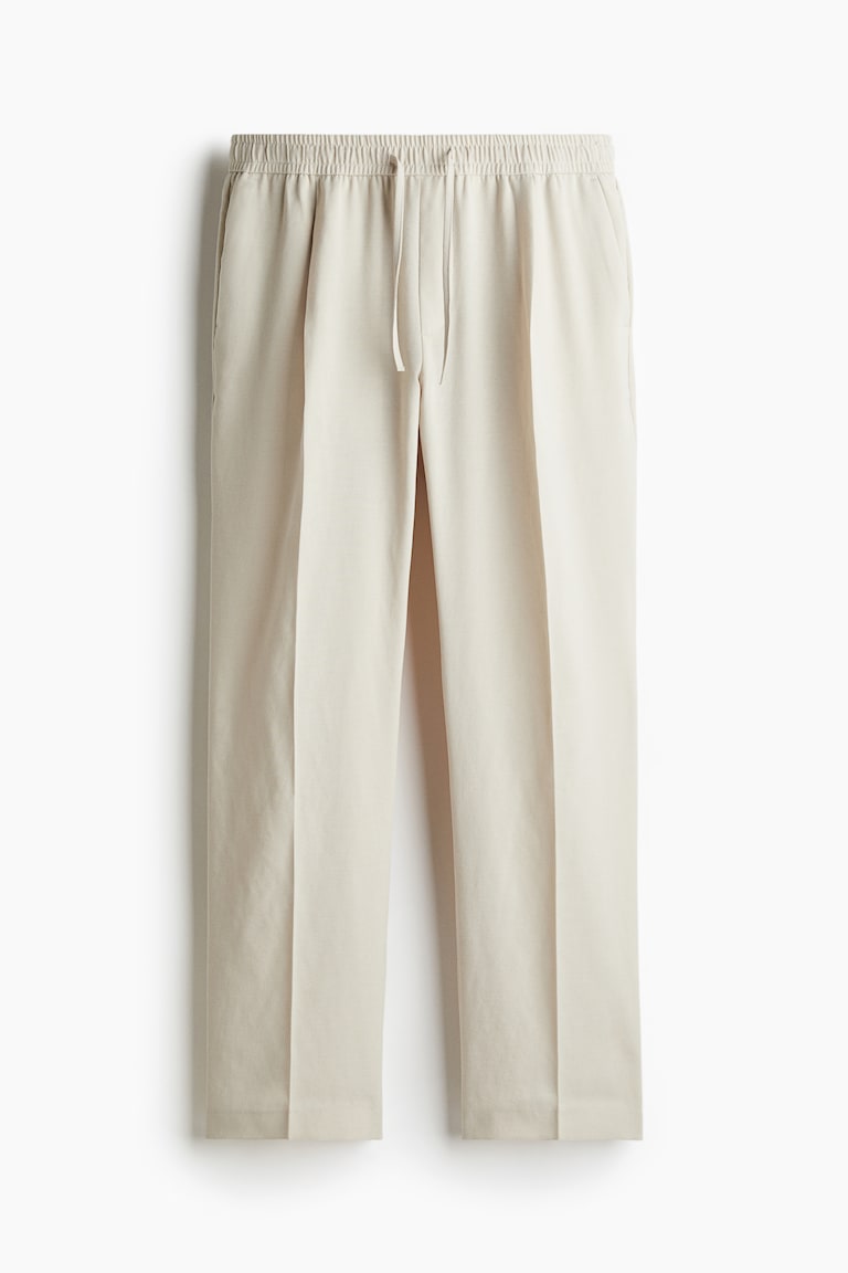 Regular Fit Creased Pants - Light beige - Men | H&M US
