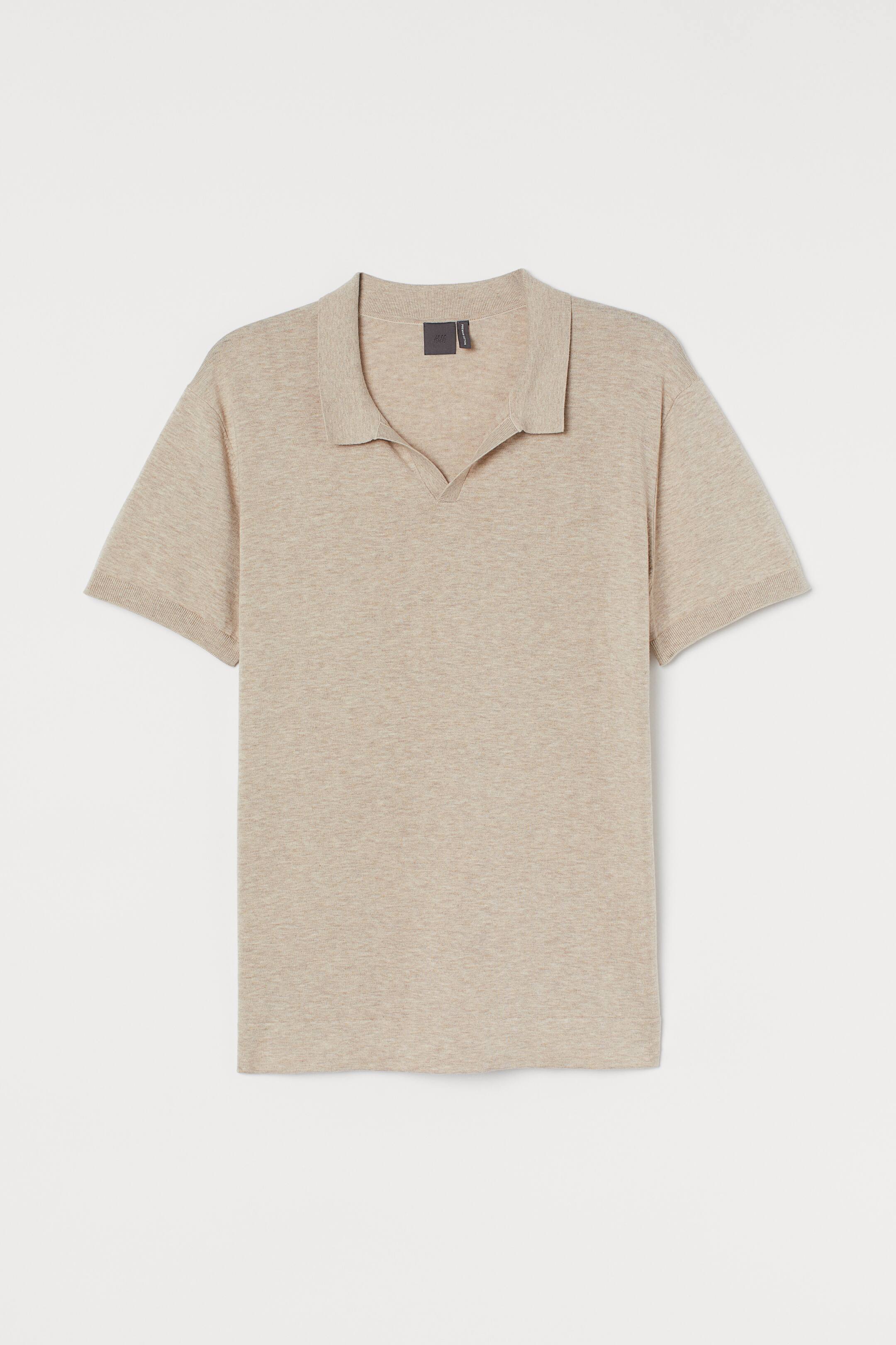 Premium cotton jumper - Light beige marl - Men | H&M HK