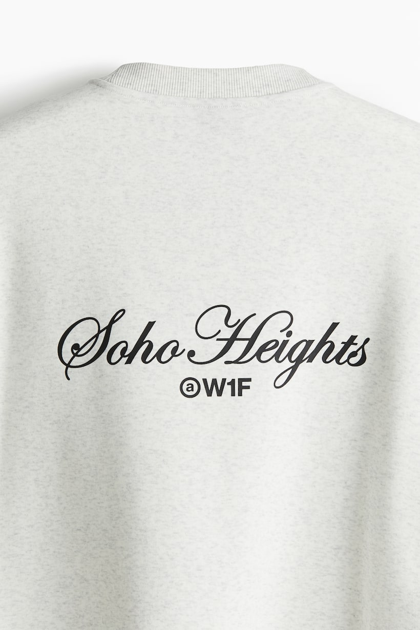 Embroidered Sweatshirt - Gray melange/Soho Heights - Men | H&M US