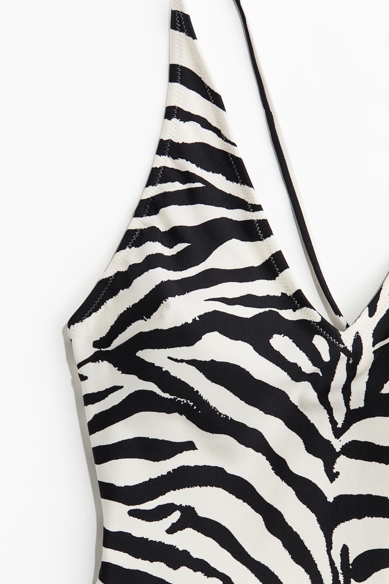 Women's White/Zebra print Padded-cup open-back swimsuit | H&M GB