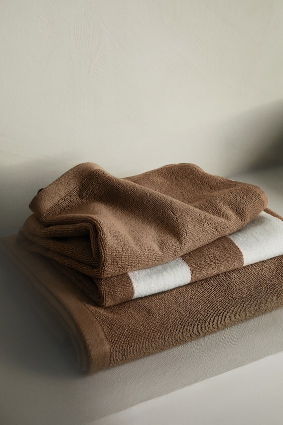 Dusty brown Cotton Terry Hand Towel at H&M Home | H&M US
