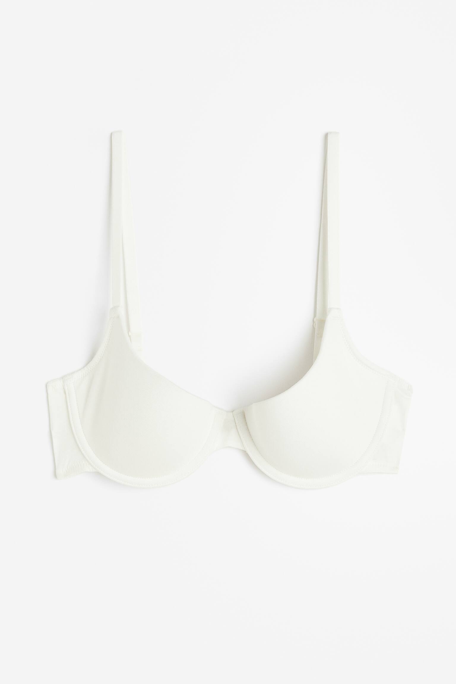 Padded cotton demi T-shirt bra - White - Ladies | H&M