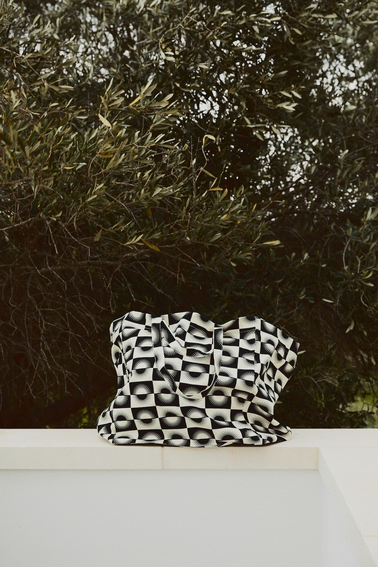 Black/patterned Cotton Canvas Beach bag at H&M Home | H&M US