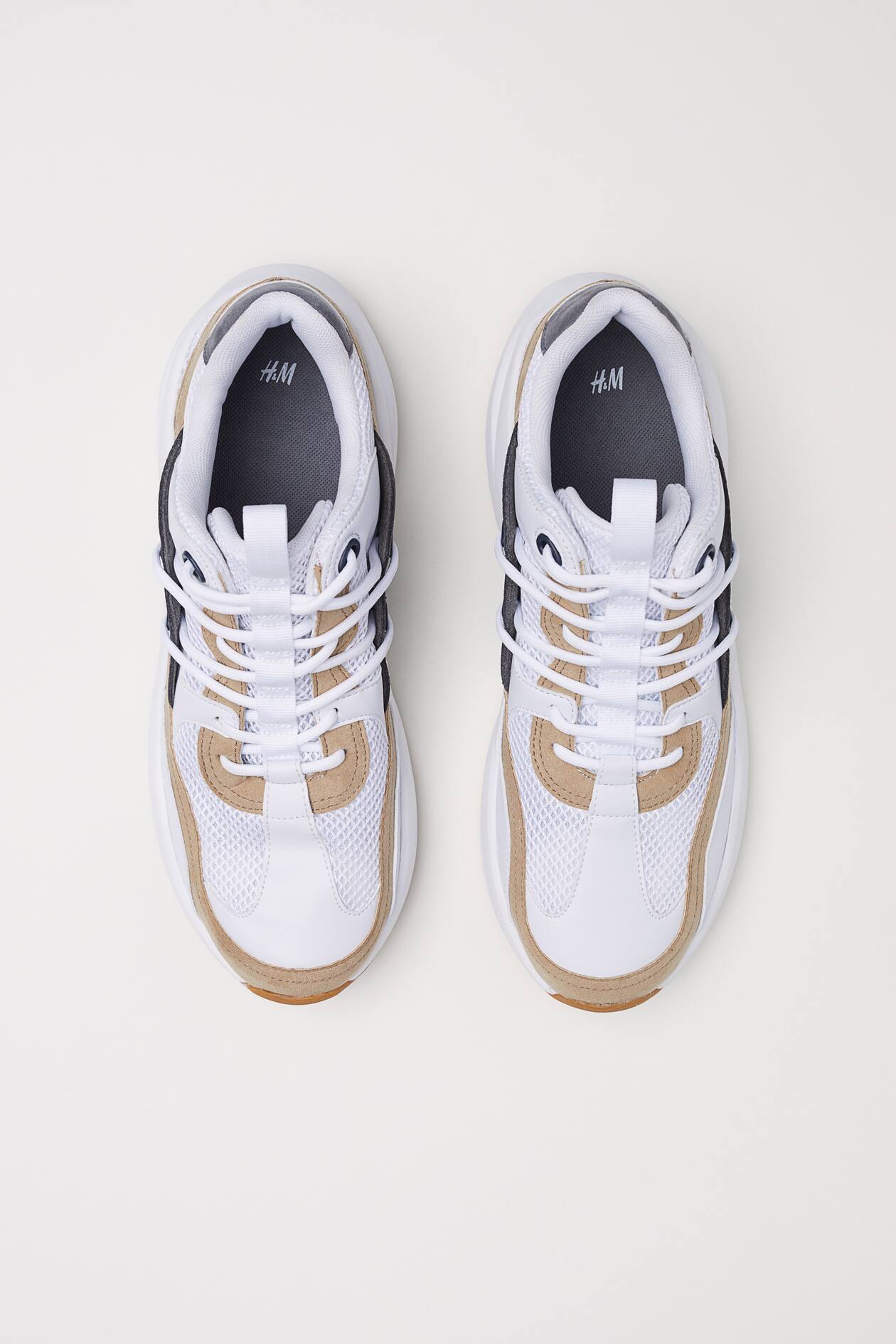 Mesh trainers - White/Beige - Men | H&M GB