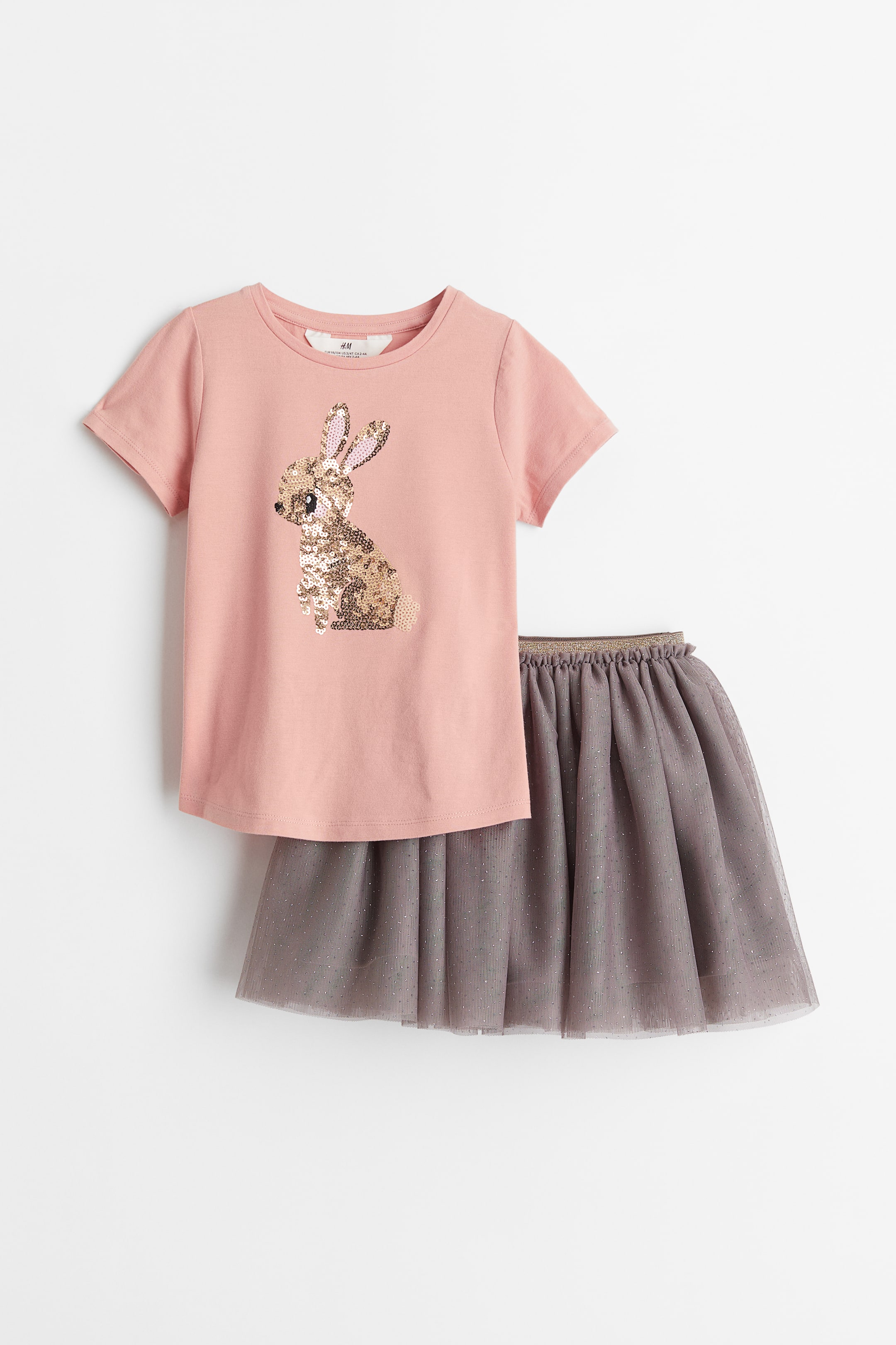 2-piece set - Light pink/Rabbit - Kids | H&M GB