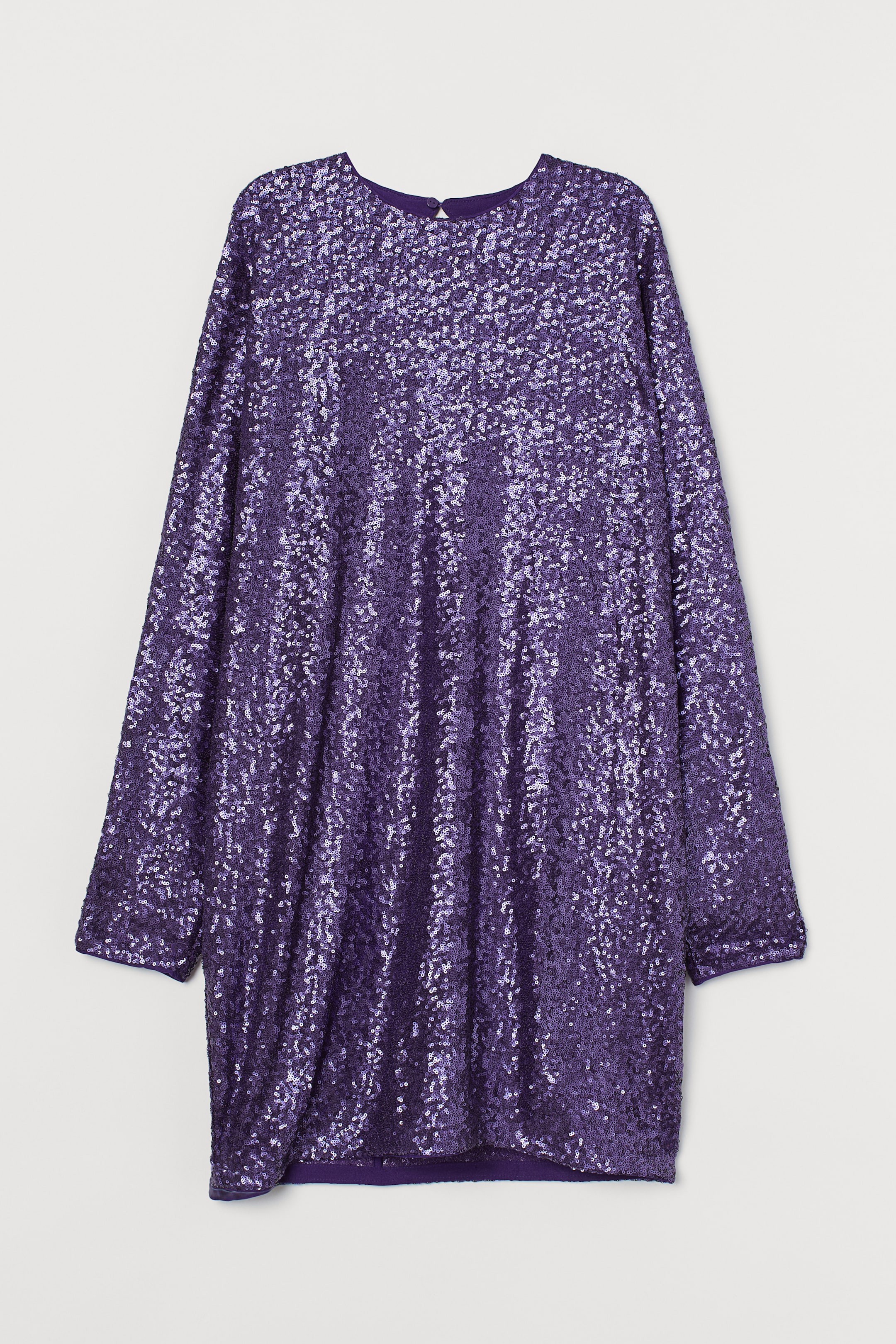 Long-sleeved Sequined Dress - Dark purple - Ladies | H&M CA