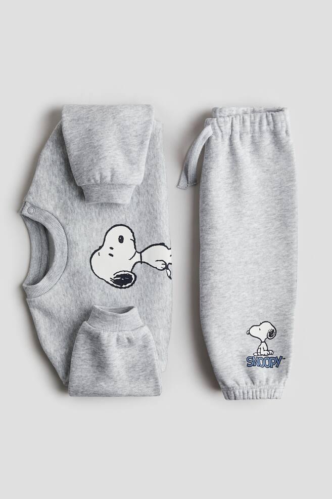 2-piece Set with Motif - Light gray/Snoopy - Kids | H&M US