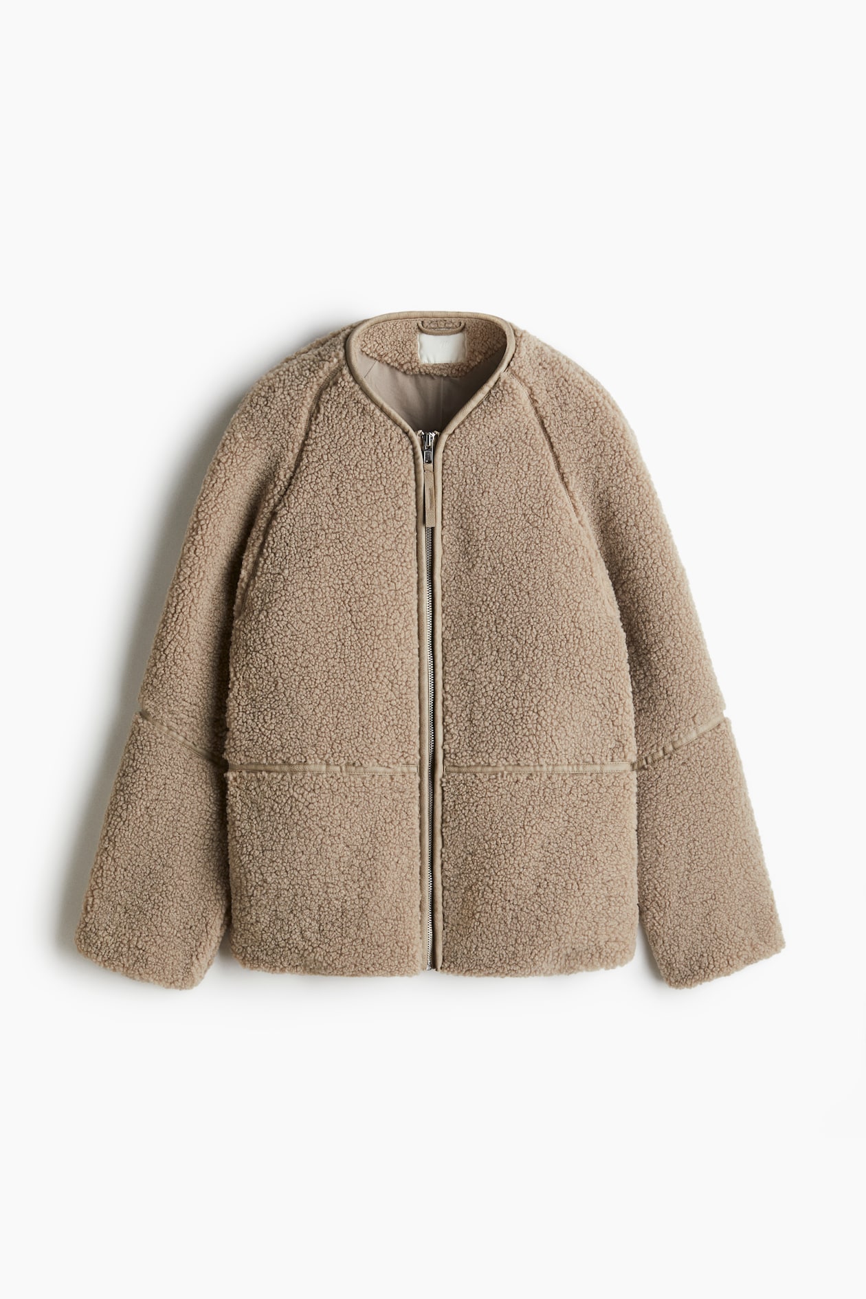 Women's Beige Teddy Fleece Jacket | H&M US
