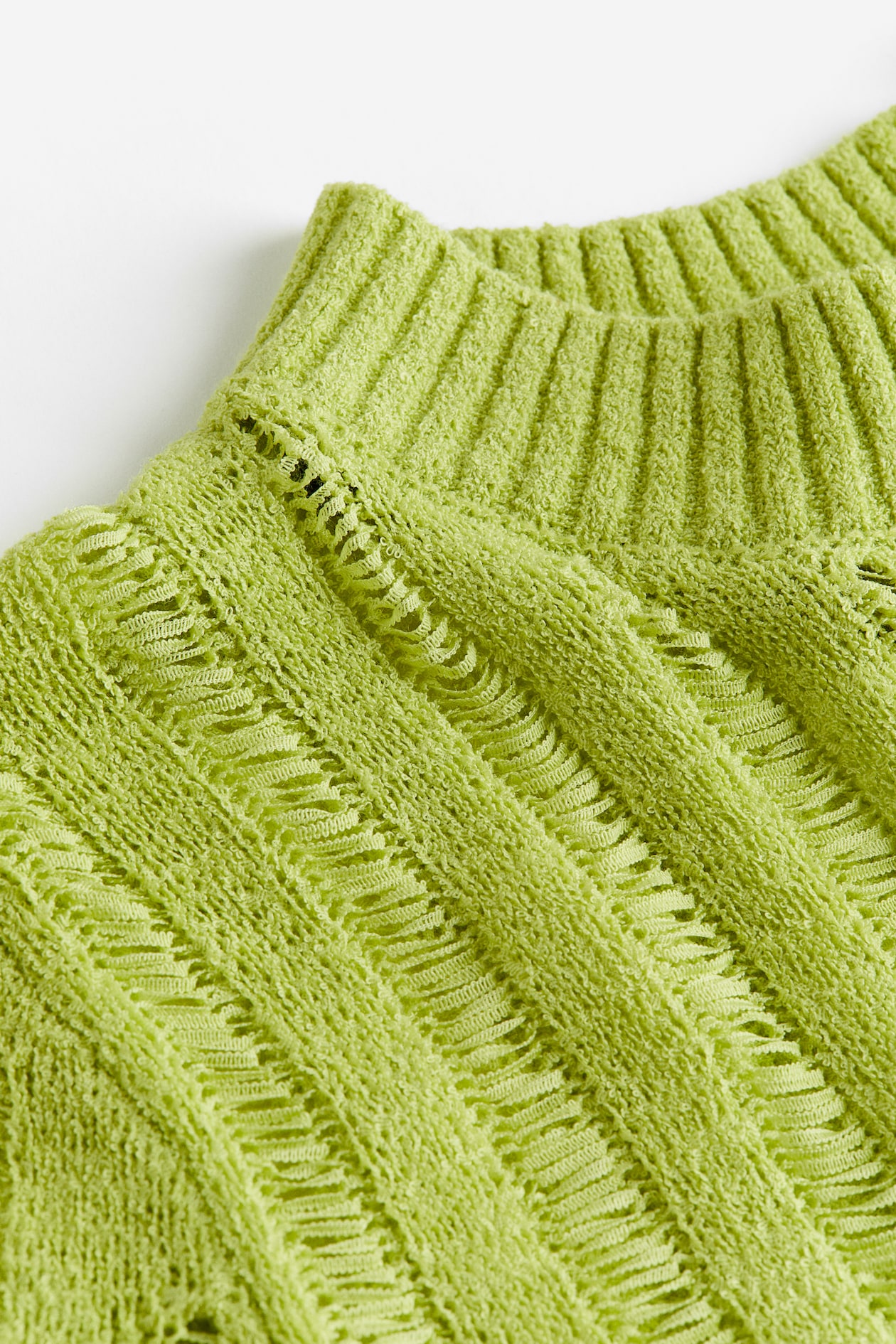 Women's Lime green Ladder-stitch-look knitted top | H&M IN