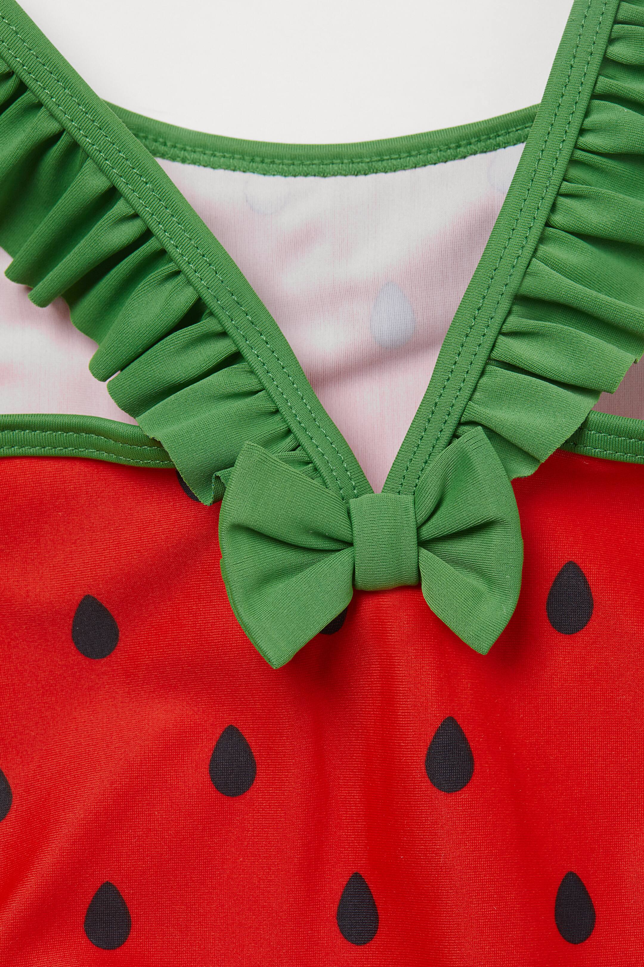 Ruffle-trimmed Swimsuit - Red/strawberry - Kids | H&M CA