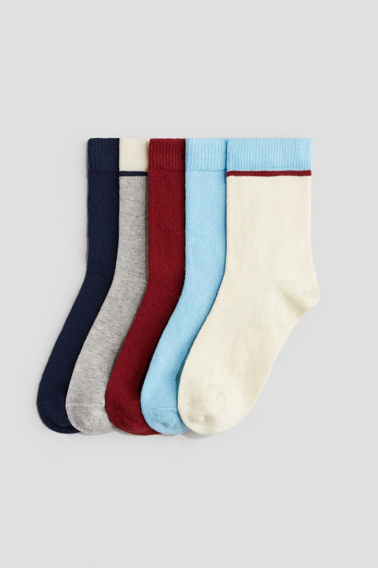 5-pack Socks - Light blue/dark red/navy blue - Kids | H&M US