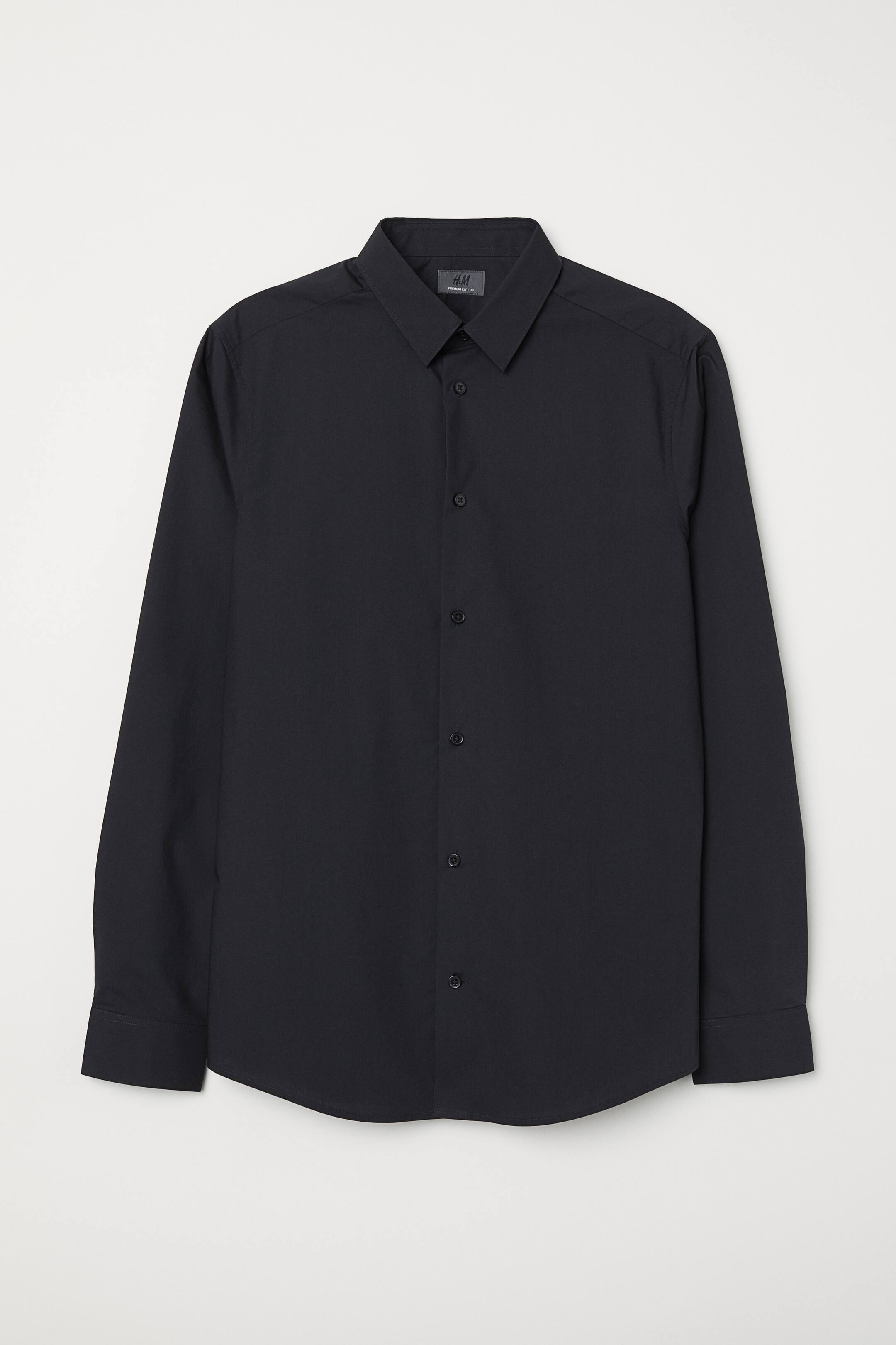 Premium cotton shirt - Black - Men | H&M IN