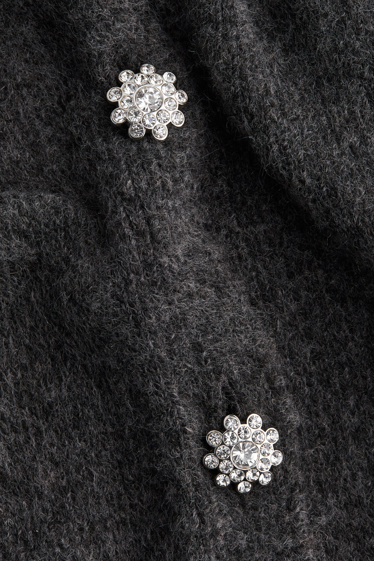 MAMA Rhinestone-Button Cardigan - Dark gray melange - Ladies | H&M PH